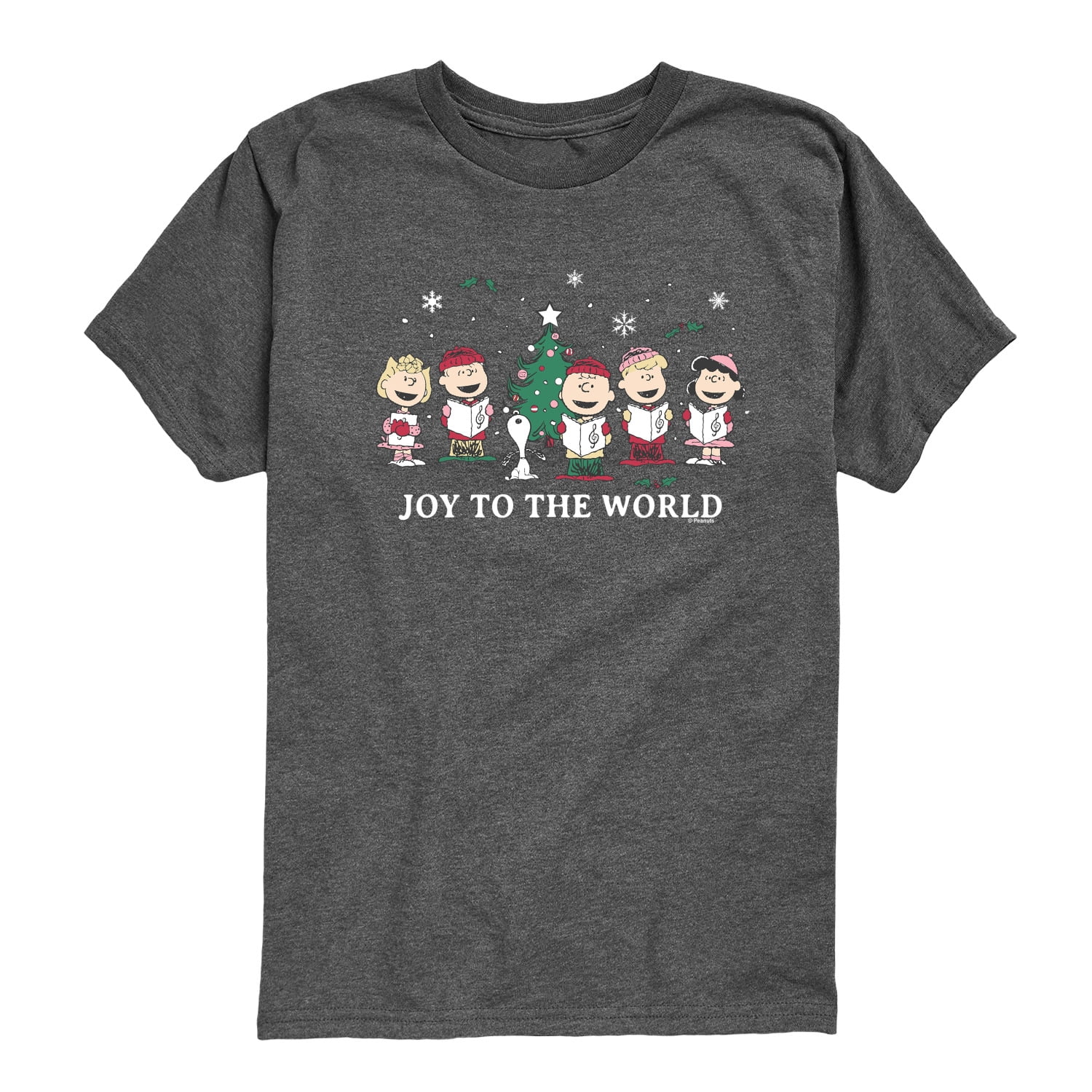 Peanuts - Joy to the World - Youth Boys Short Sleeve Graphic T-Shirt ...