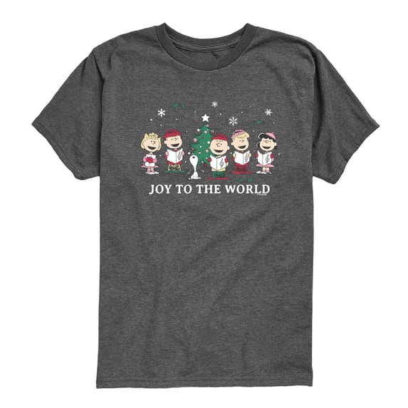 Peanuts - Joy to the World - Youth Boys Short Sleeve Graphic T-Shirt ...