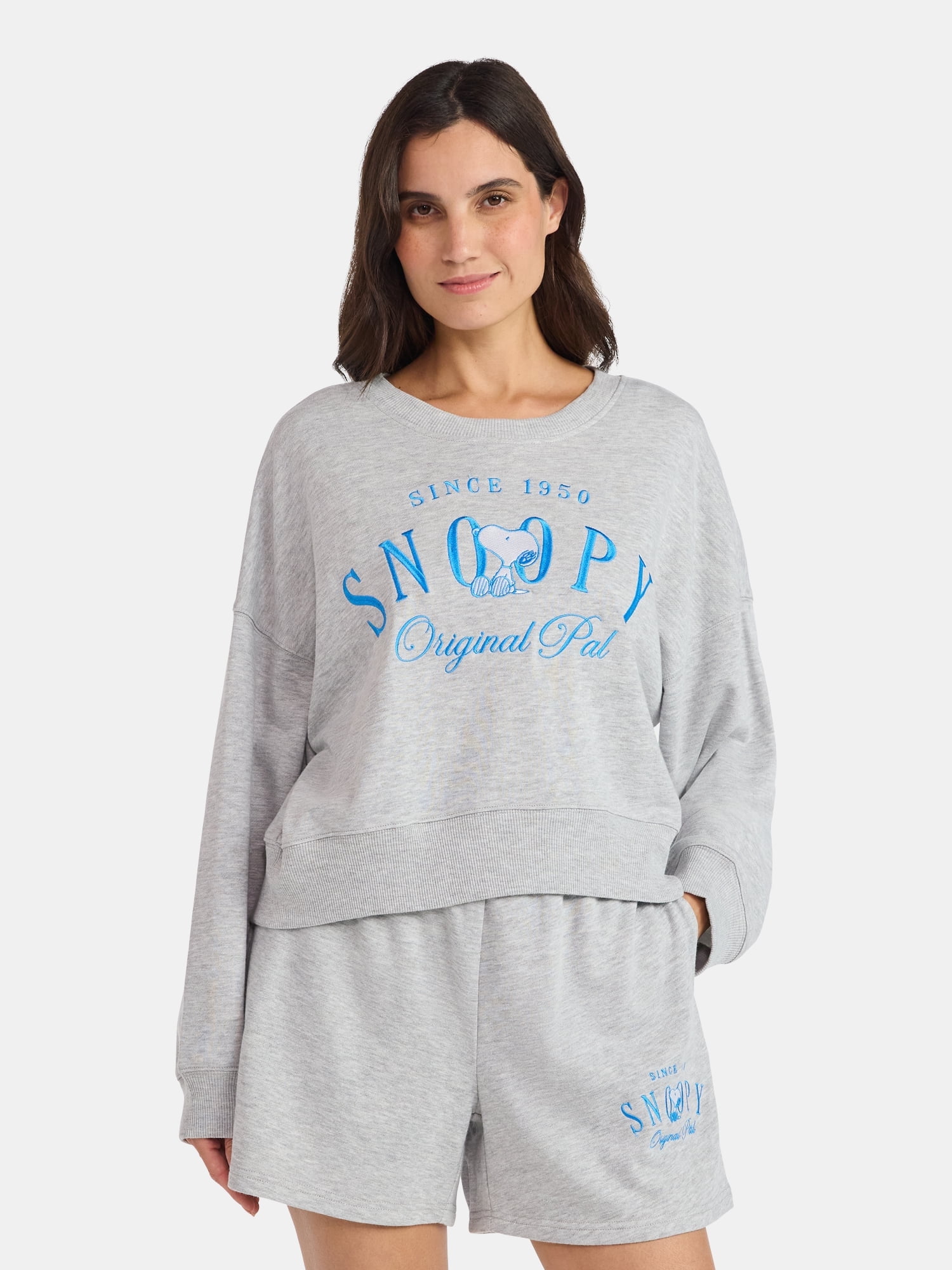 Snoopy Women’s Original Pal Cropped Graphic Sweatshirt, Sizes XXS-XXL ...