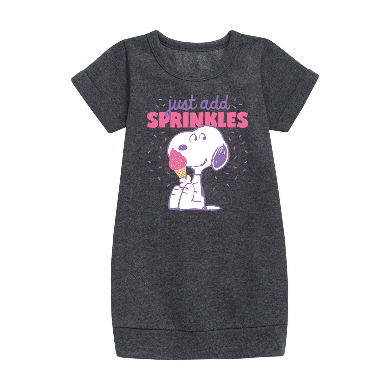 Peanuts - Just Add Sprinkles - Youth Girls Fleece Dress - Walmart.com
