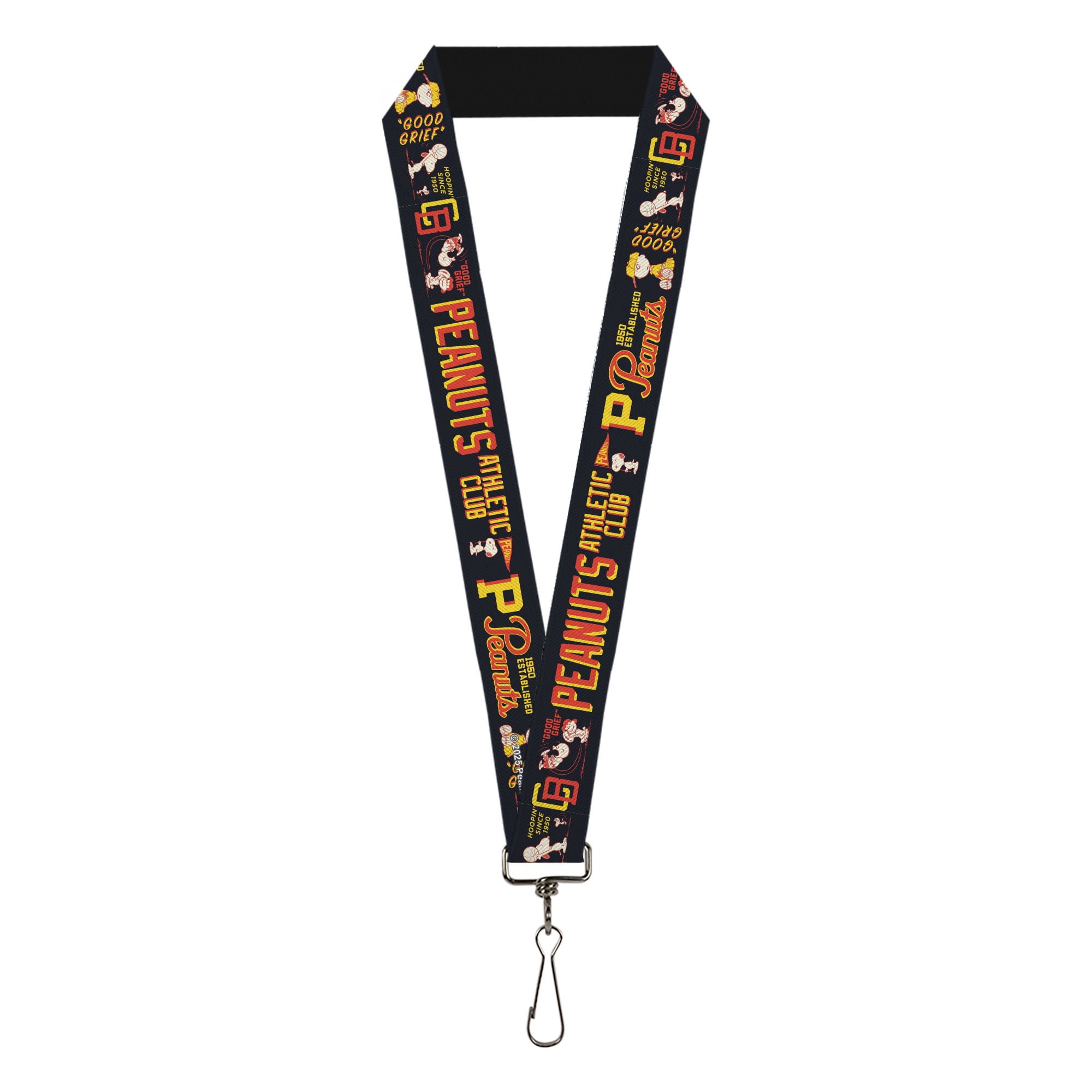 Peanuts Lanyard, Peanuts Athletic Club Poses and Quotes Black Red ...