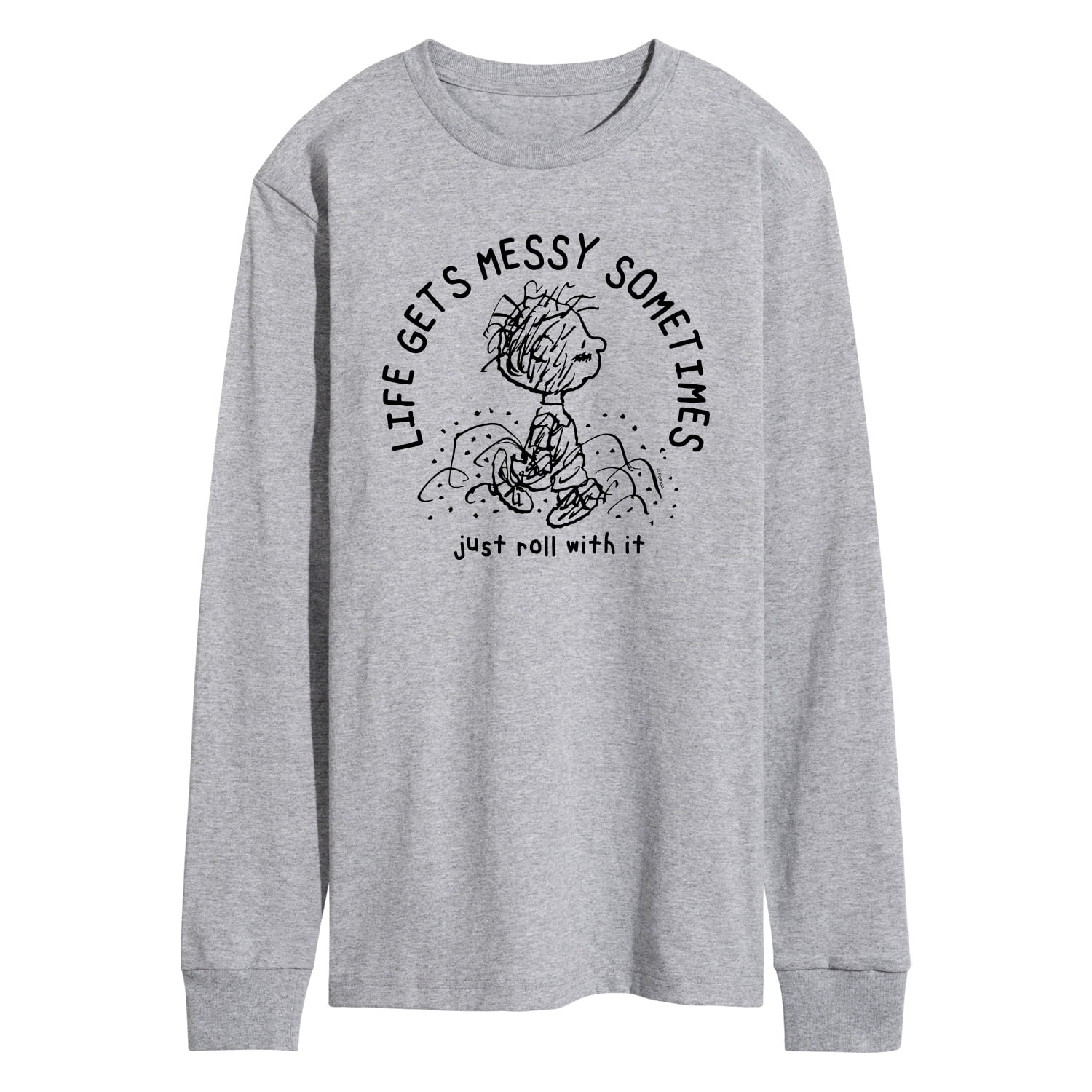 Peanuts - Life Gets Messy Pig Pen - Men's Long Sleeve T-Shirt - Walmart.com