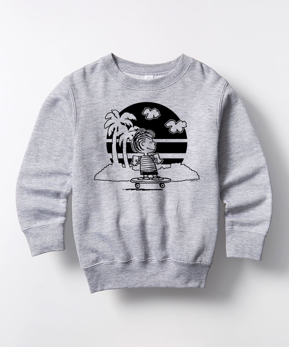 Peanuts - Linus Skateboarding - Toddler And Youth Crewneck Fleece ...