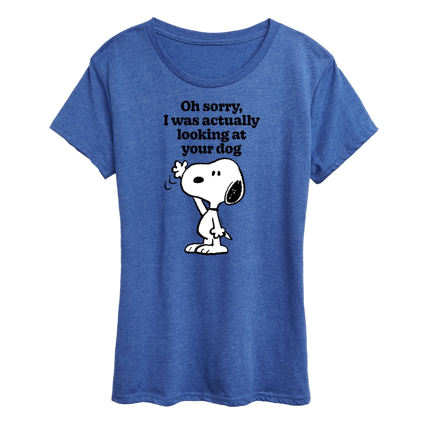 Peanuts - Looking At Your Dog - Women's Short Sleeve Graphic T-Shirt ...