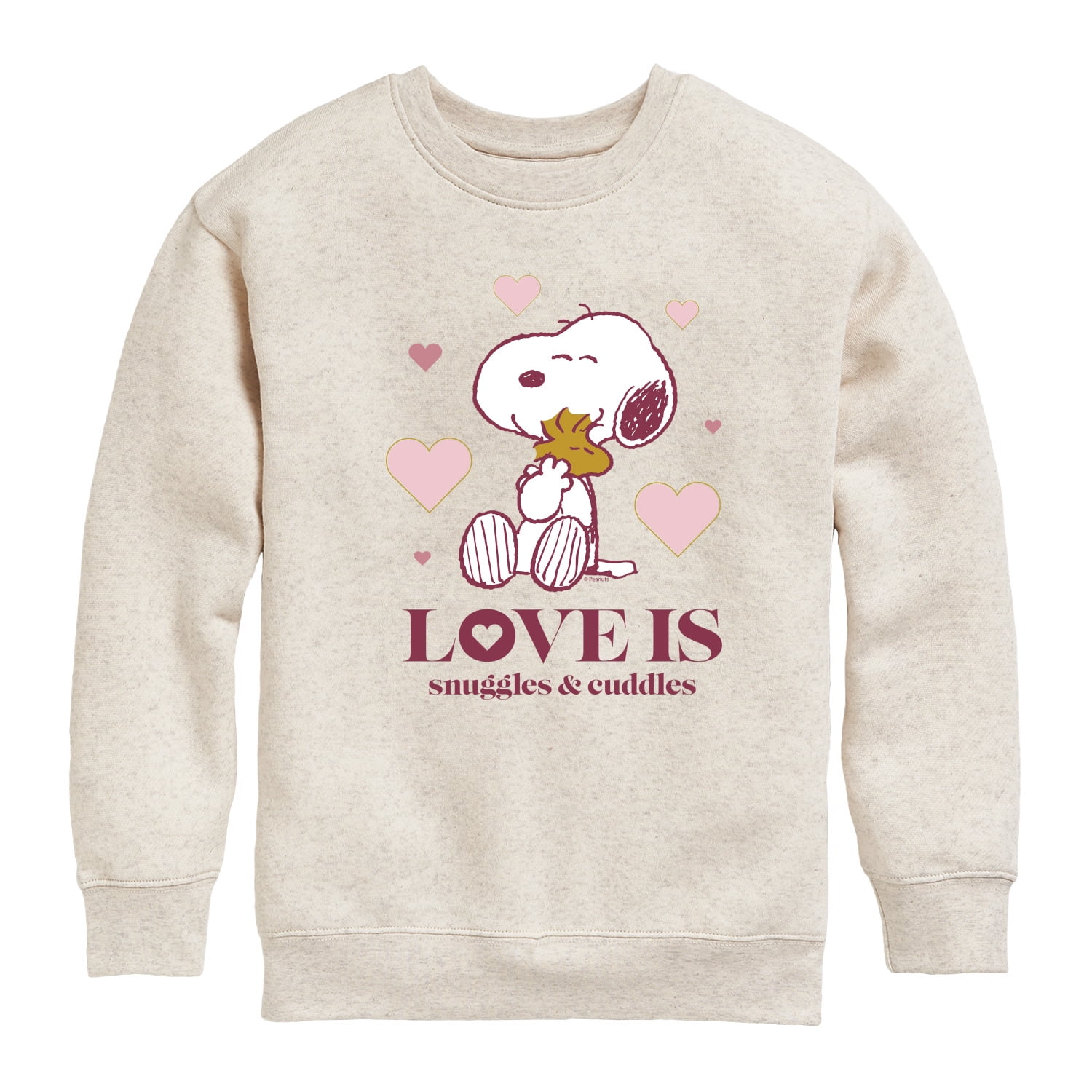 Peanuts - Love Is Snuggles And Cuddles - Toddler And Youth Crewneck ...