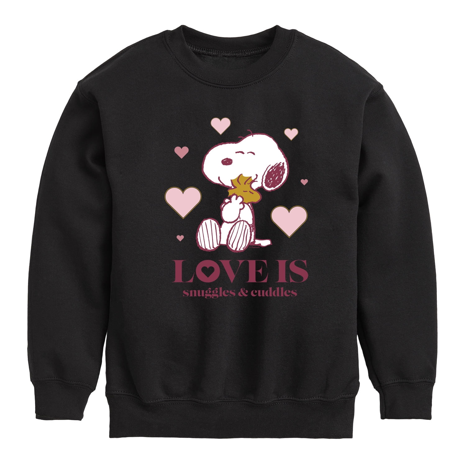 Peanuts - Love Is Snuggles And Cuddles - Toddler And Youth Crewneck ...