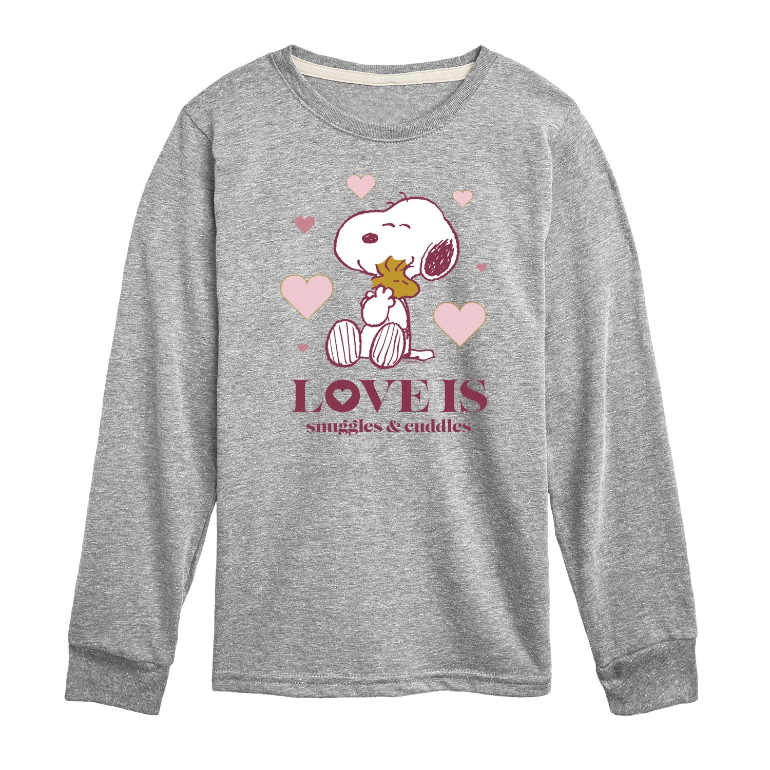 Peanuts - Love Is Snuggles And Cuddles - Toddler And Youth Long Sleeve Graphic T-Shirt - Walmart.com