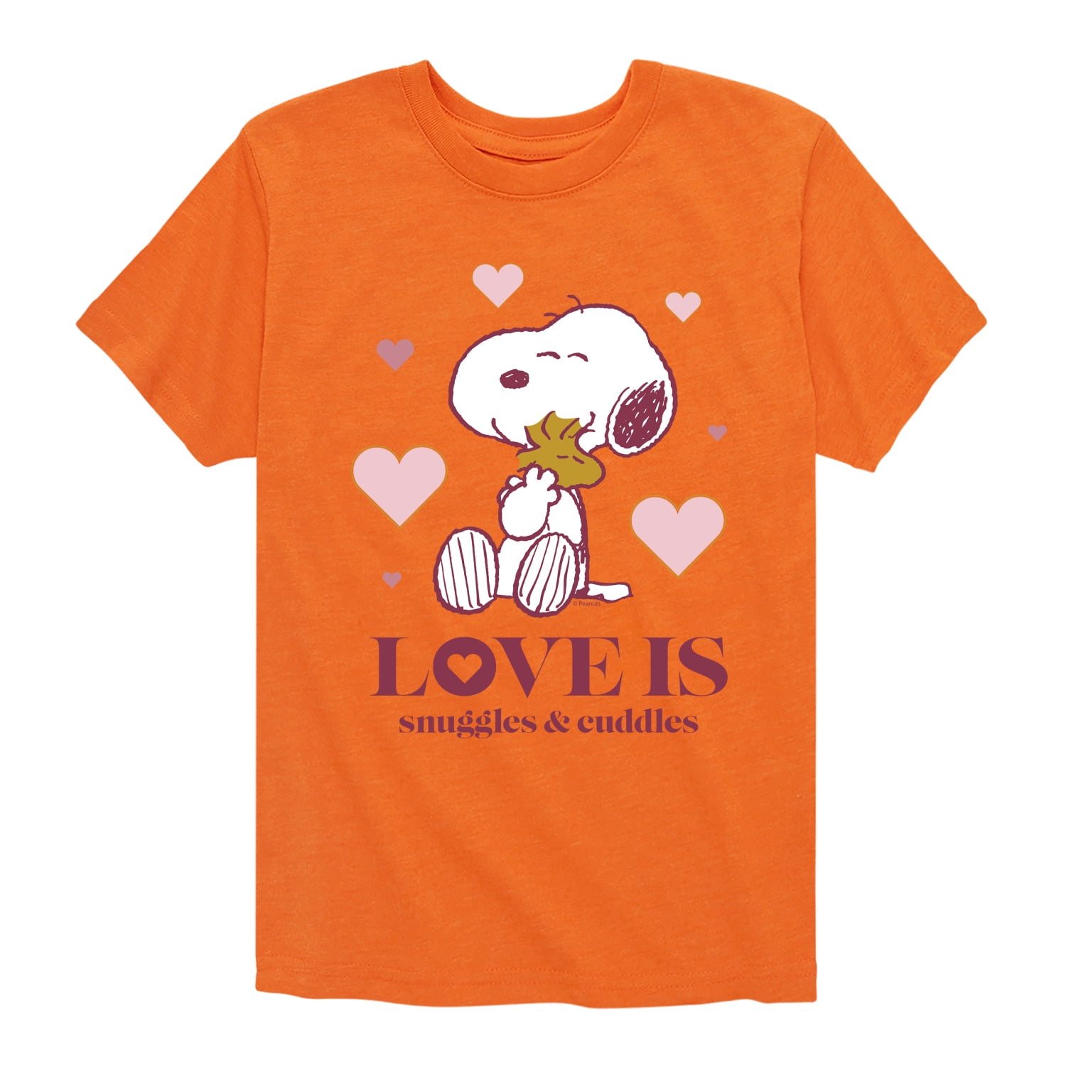 Peanuts - Love Is Snuggles And Cuddles - Toddler And Youth Short Sleeve Graphic T-Shirt ...