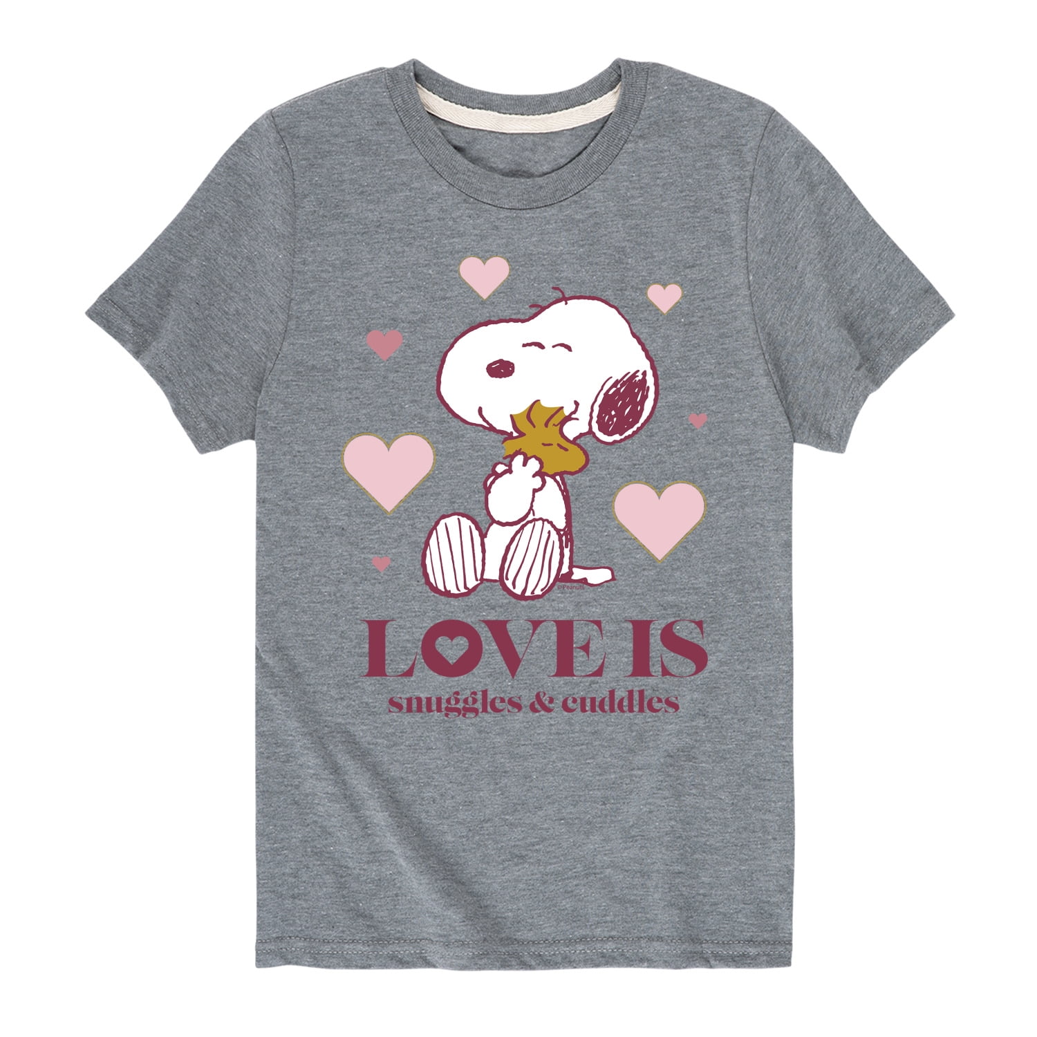 Peanuts - Love Is Snuggles And Cuddles - Toddler And Youth Short Sleeve ...
