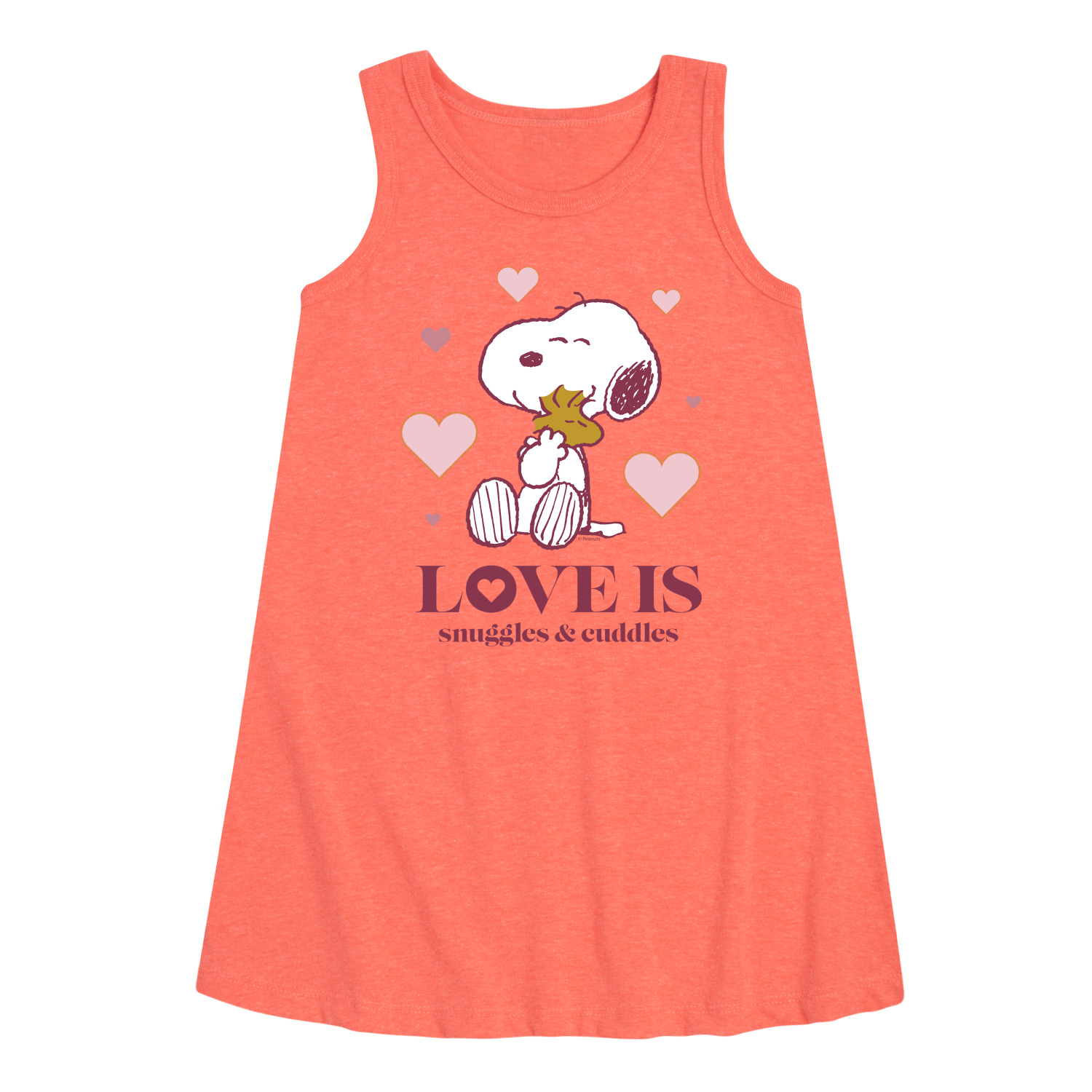 Peanuts - Love Is Snuggles And Cuddles - Toddler and Youth Girls A-line ...