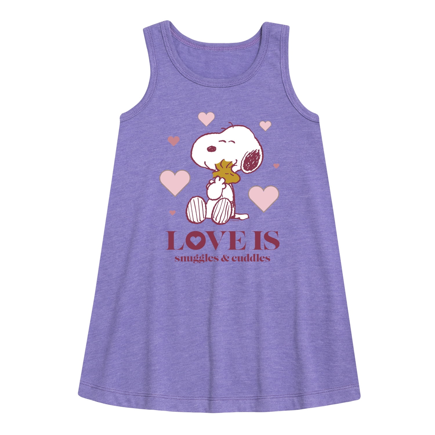 Peanuts - Love Is Snuggles And Cuddles - Toddler and Youth Girls A-line ...