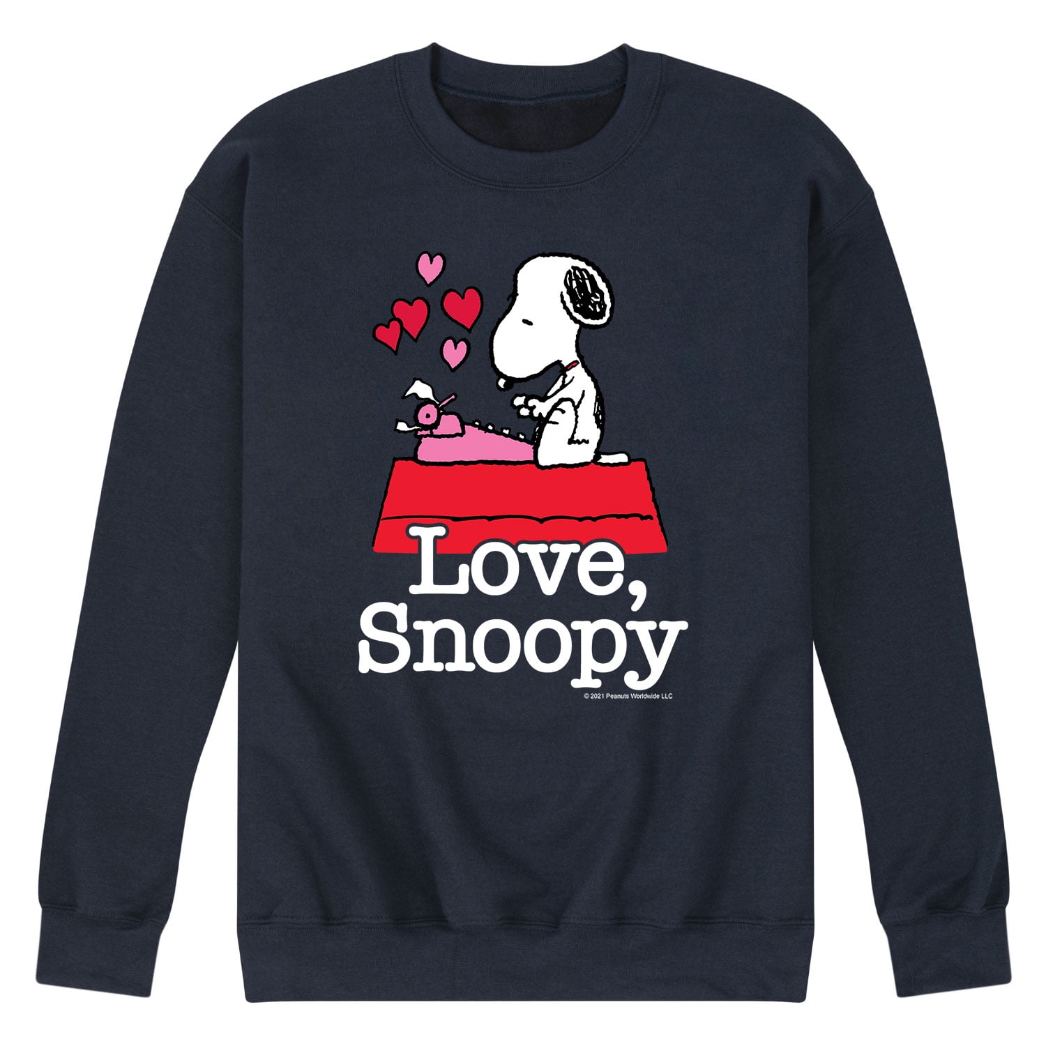 Peanuts - Love Snoopy - Men's Crew Fleece - Walmart.com
