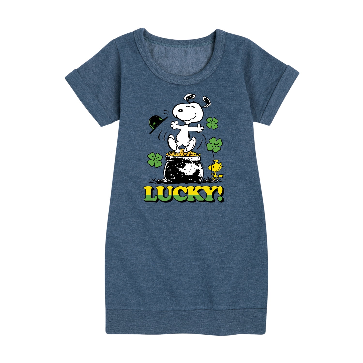 Peanuts - Lucky Snoopy - Toddler And Youth Girls Fleece Dress - Walmart.com