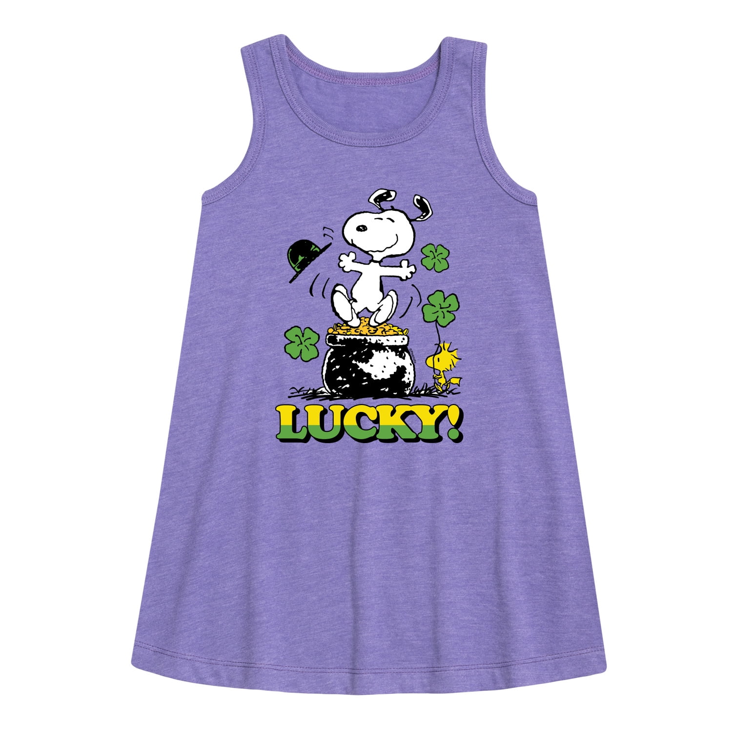 Peanuts - Lucky Snoopy - Toddler and Youth Girls A-line Dress - Walmart.com