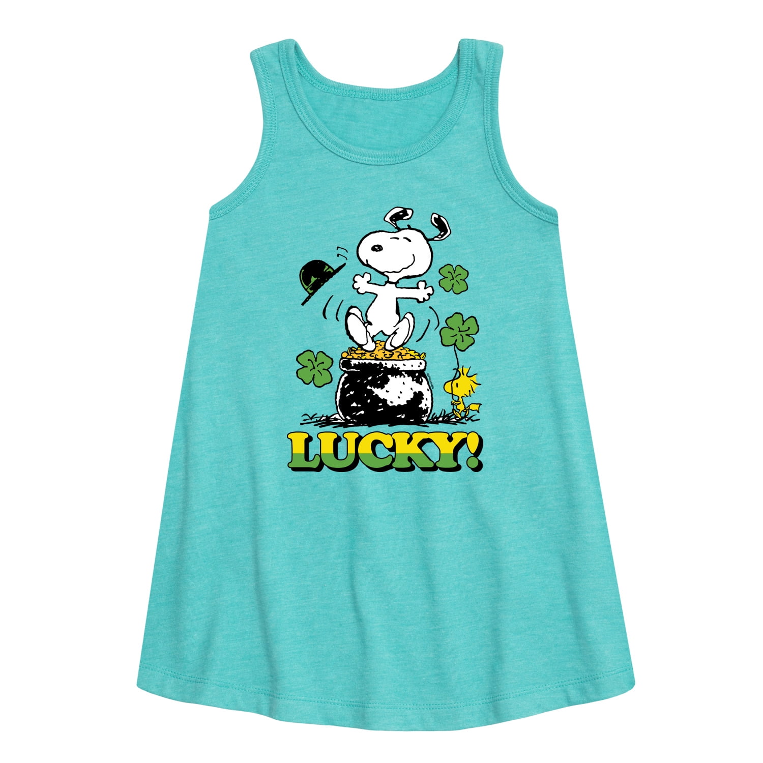 Peanuts - Lucky Snoopy - Toddler and Youth Girls A-line Dress - Walmart.com