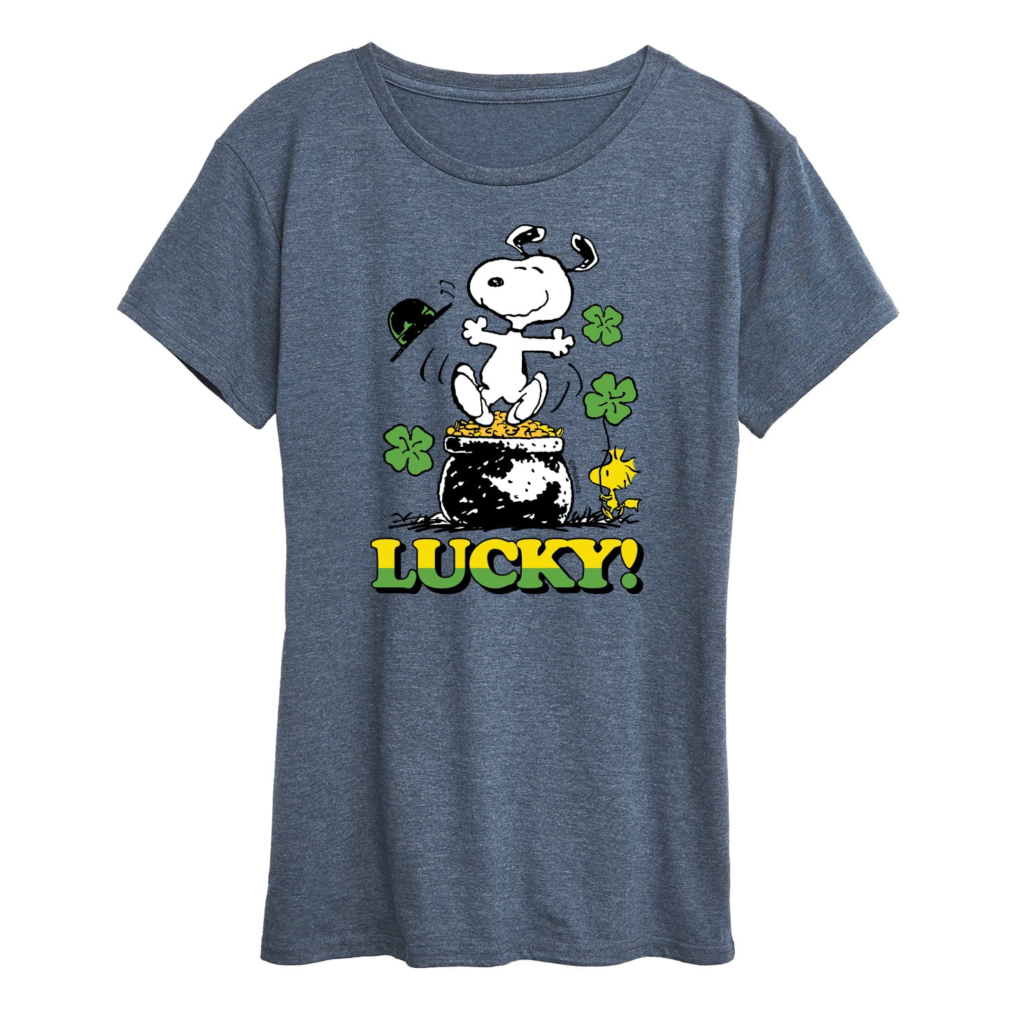 Peanuts - Lucky - Women's Short Sleeve Graphic T-Shirt - Walmart.com