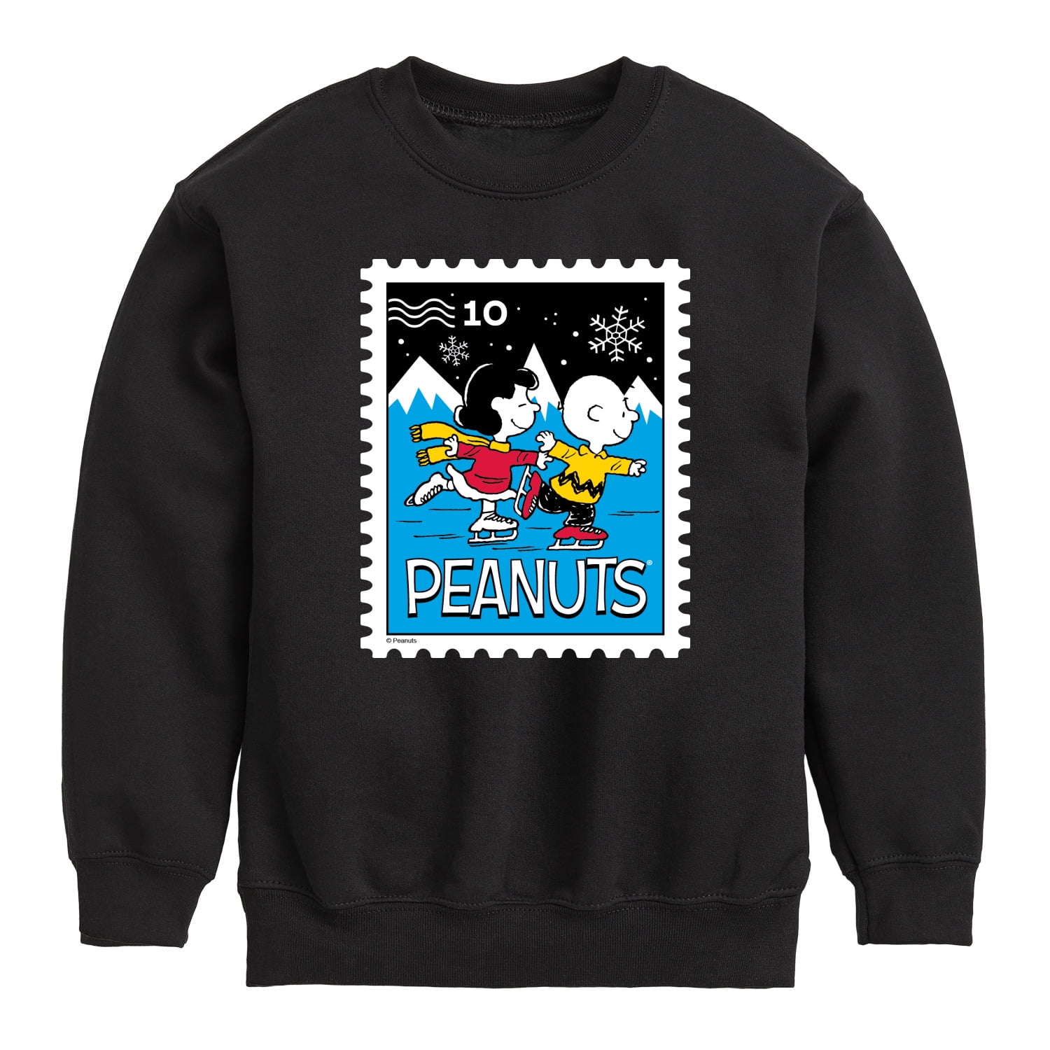Peanuts - Lucy Charlie Winter Stamp - Youth Boys Crew Fleece Sweatshirt ...
