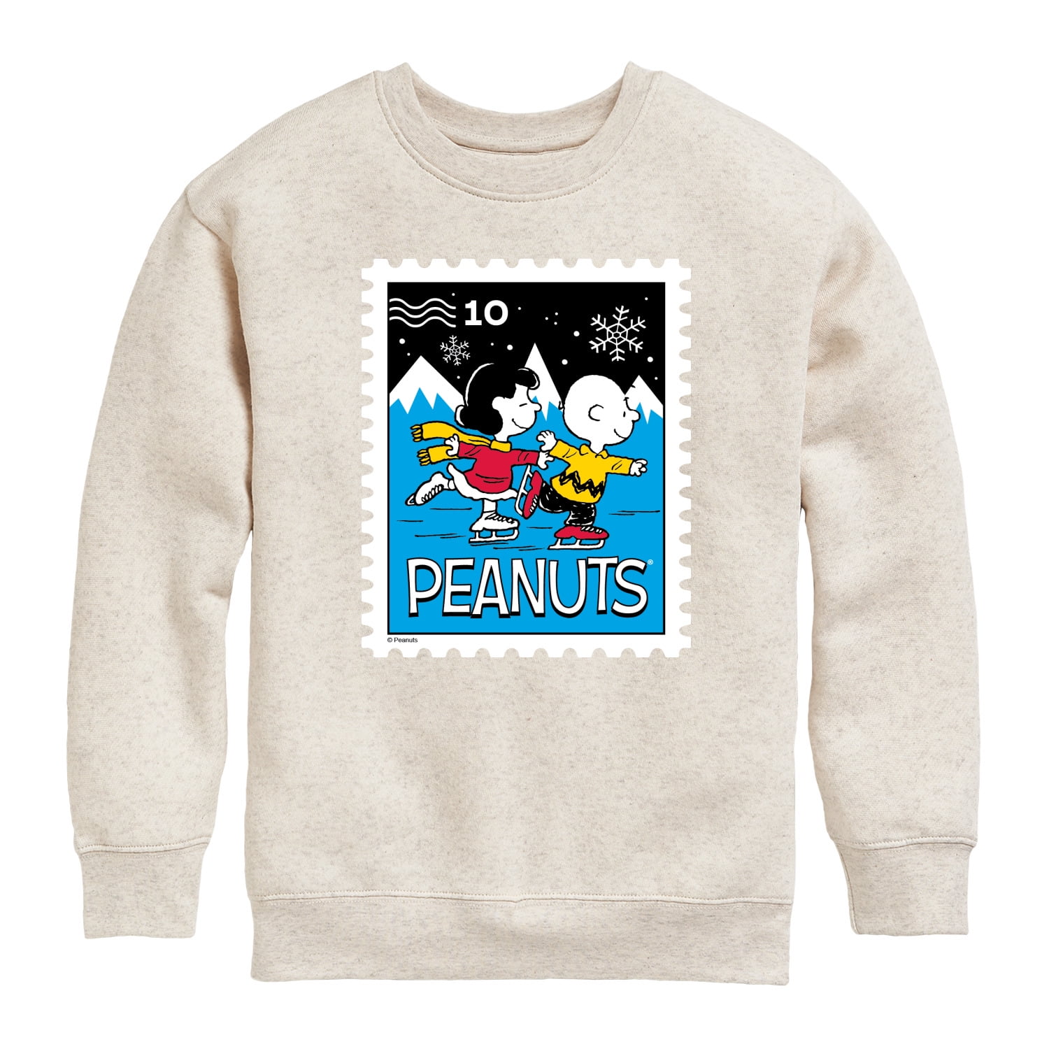 Peanuts - Lucy Charlie Winter Stamp - Youth Boys Crew Fleece Sweatshirt ...