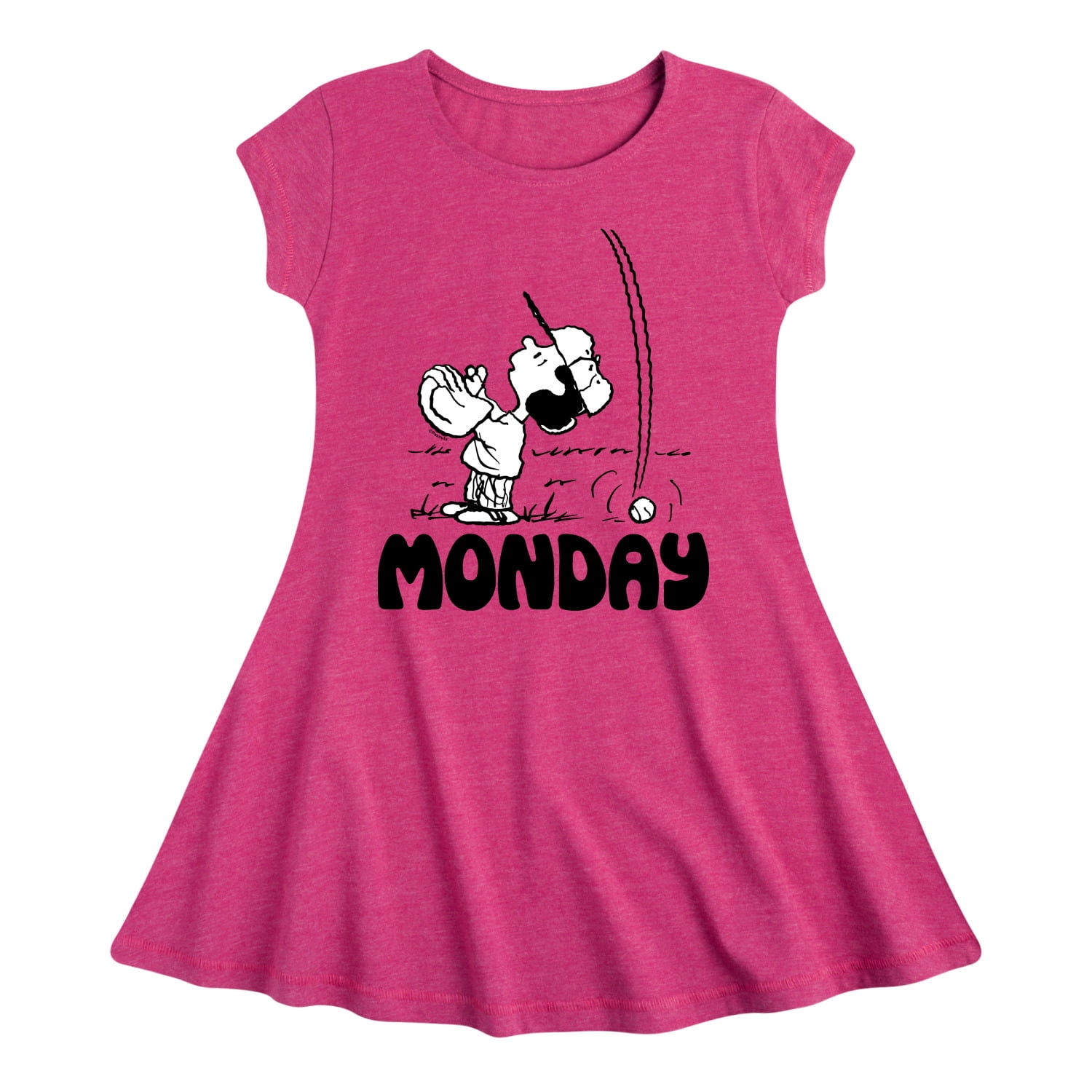 Peanuts - Lucy Monday - Girls Fit And Flare Cap Sleeve Dress - Walmart.com