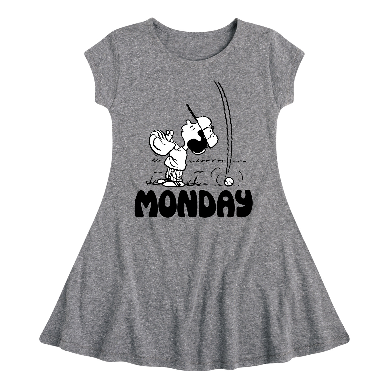 Peanuts - Lucy Monday - Girls Fit And Flare Cap Sleeve Dress - Walmart.com