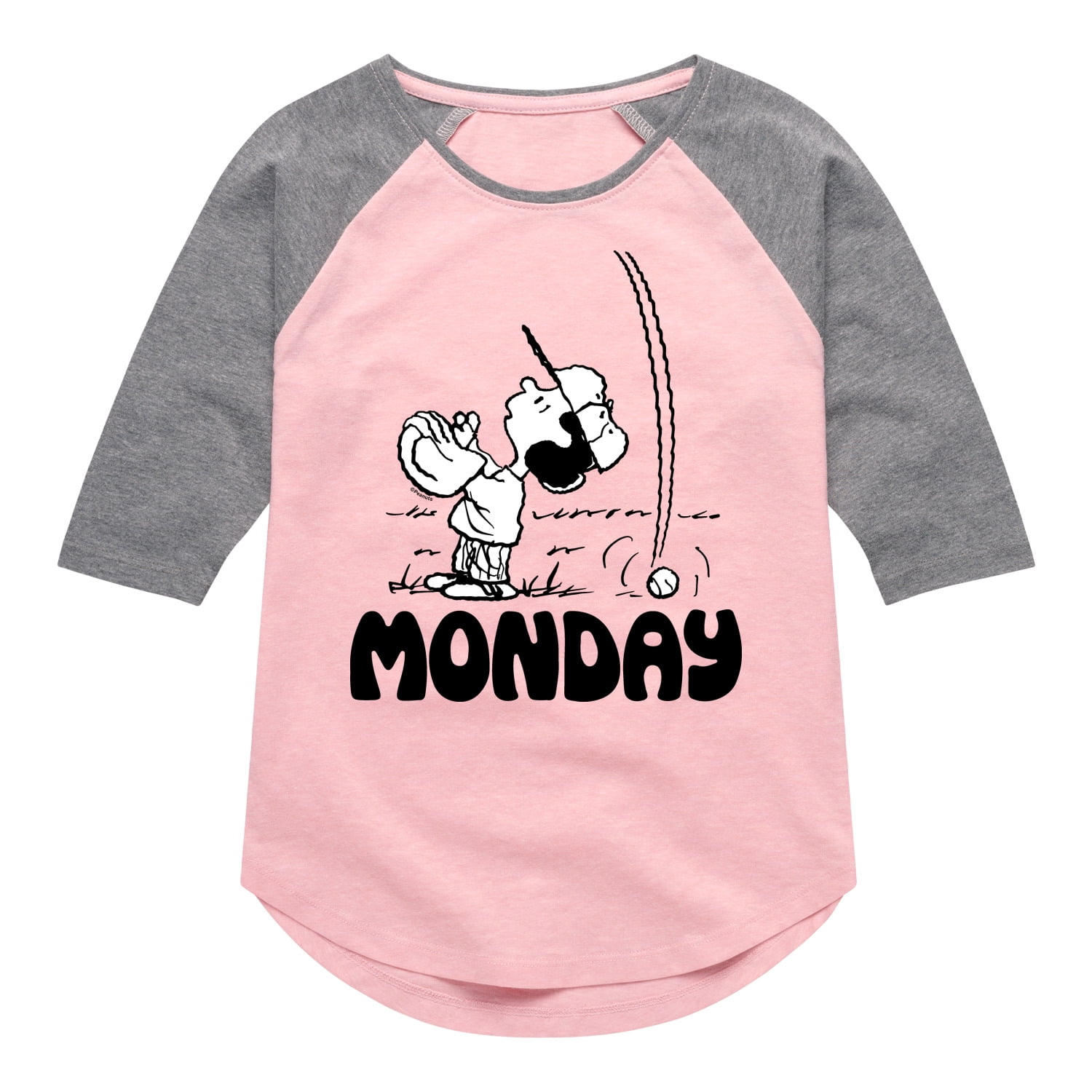 Peanuts - Lucy Monday - Toddler & Youth Girls Raglan Graphic T-Shirt ...