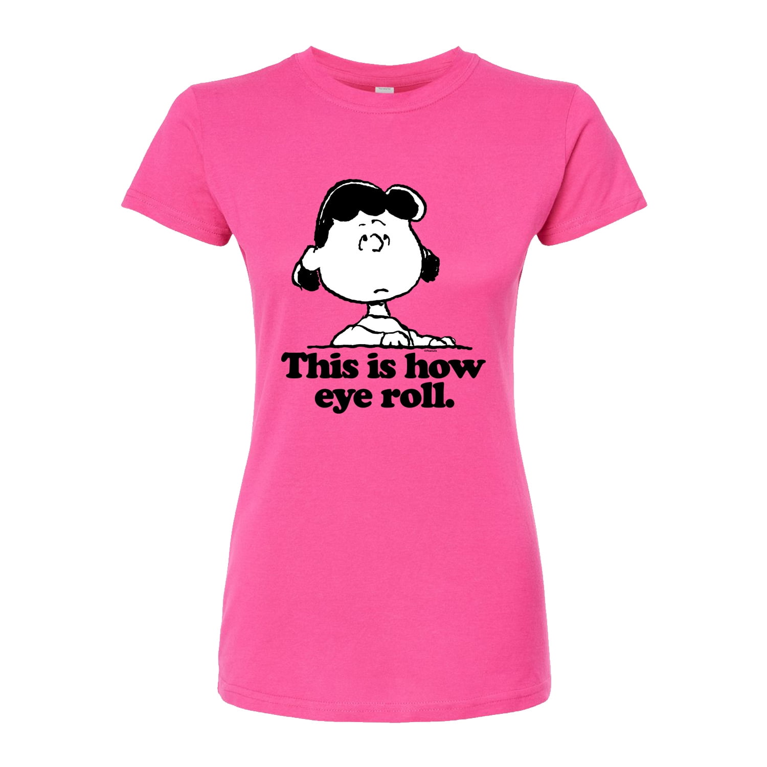 Peanuts - Lucy This Is How Eye Roll - Juniors Fitted Graphic T-Shirt ...
