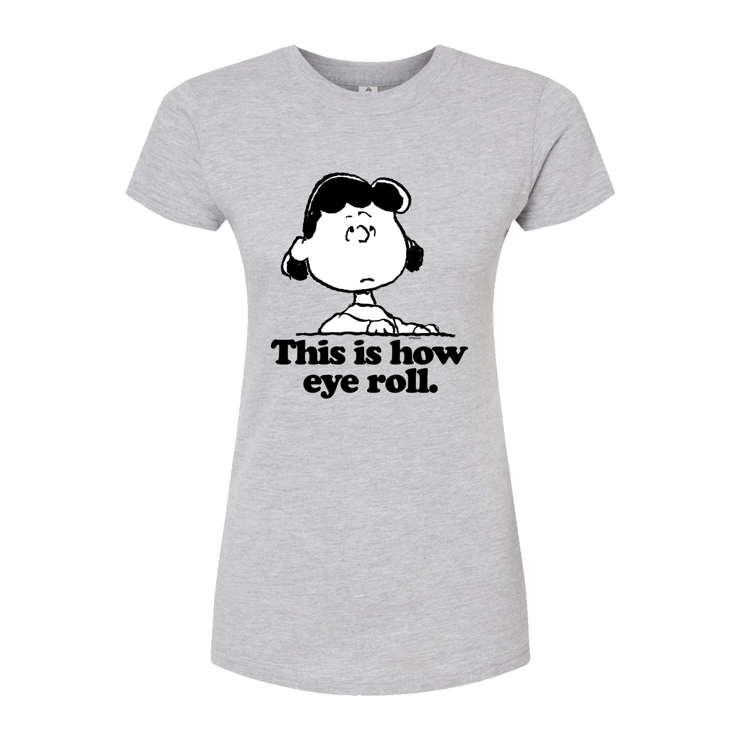 Peanuts - Lucy This Is How Eye Roll - Juniors Fitted Graphic T-Shirt ...