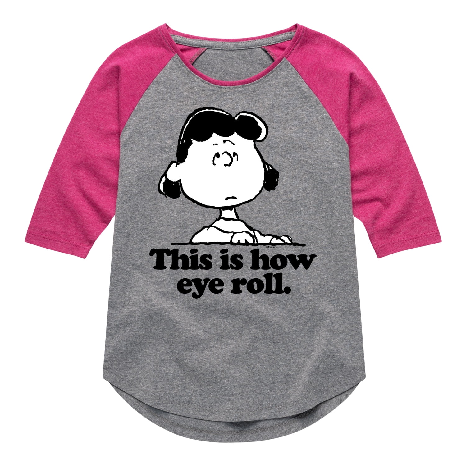 Peanuts - Lucy This Is How Eye Roll - Toddler & Youth Girls Raglan ...