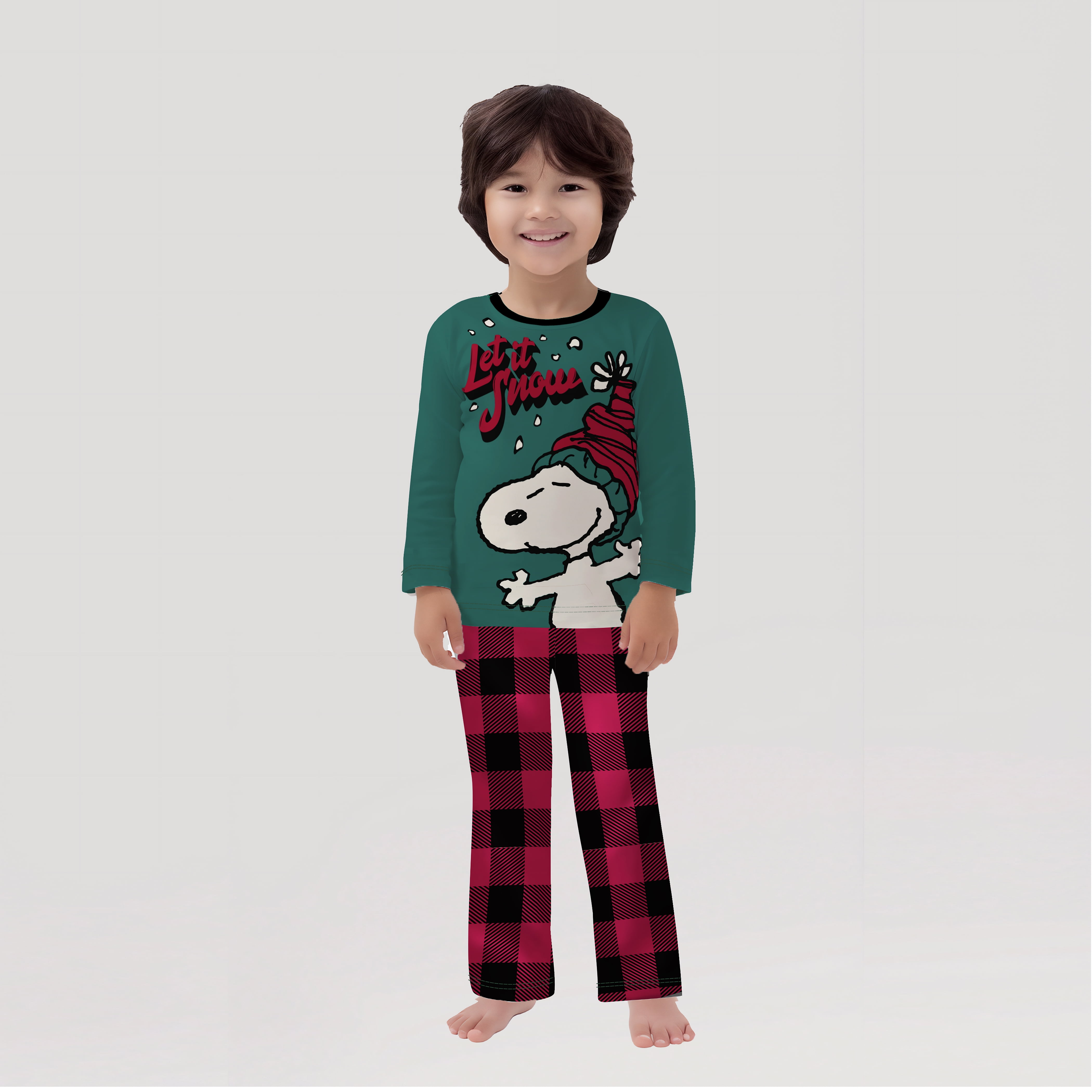 Peanuts Matching Family Christmas Pajamas – For Adult Men and Women and Kids, 2-Piece Pajama Set ...