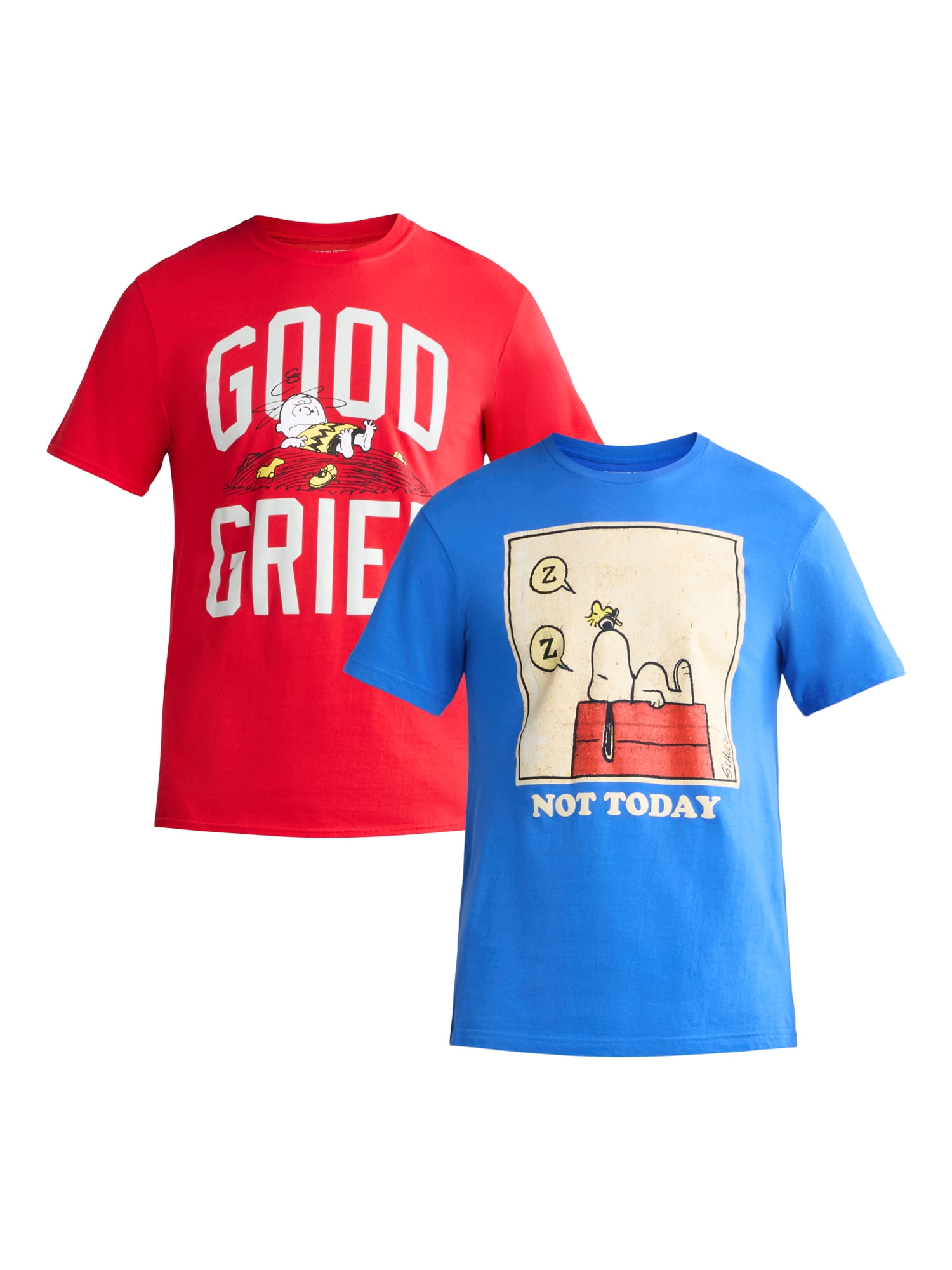 Peanuts Men’s & Big Men’s Graphic Tees, 2-Pack, Sizes S-3XL - Walmart.com
