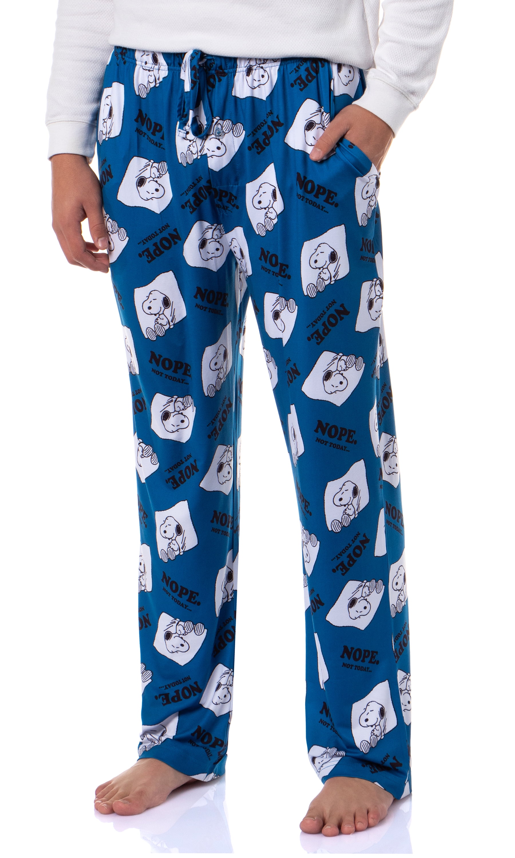 Peanuts Mens' Snoopy Nope Not Today Tossed All-Over Print Lounge Sleep ...
