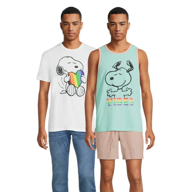 Peanuts Men's Snoopy Tank Top and Graphic Tee, 2-Pack, Sizes S-3XL ...