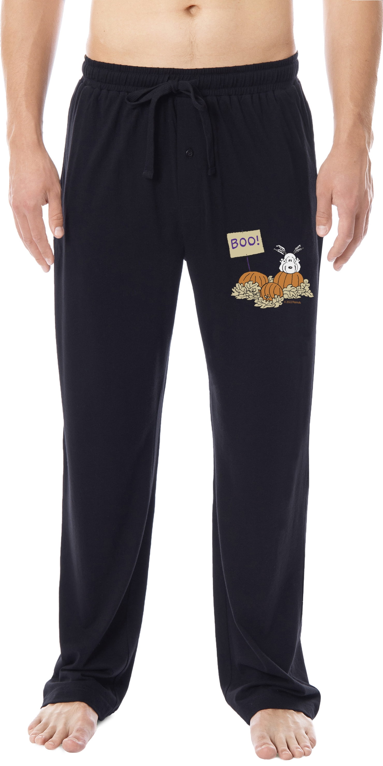 Peanuts Mens' Halloween Pumpkin Snoopy Boo! Classic Sleep Pajama Pants ...