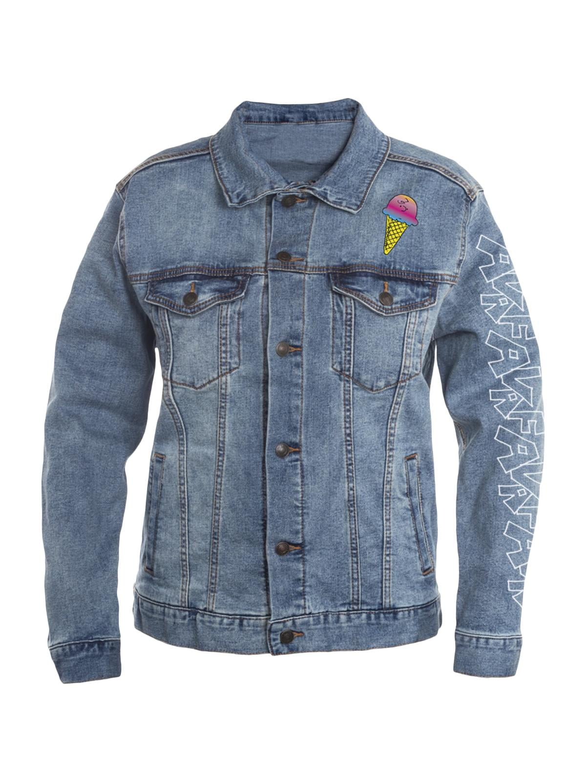 Peanuts Mens Ice Cream Jean Graphic Denim Jacket - Walmart.com