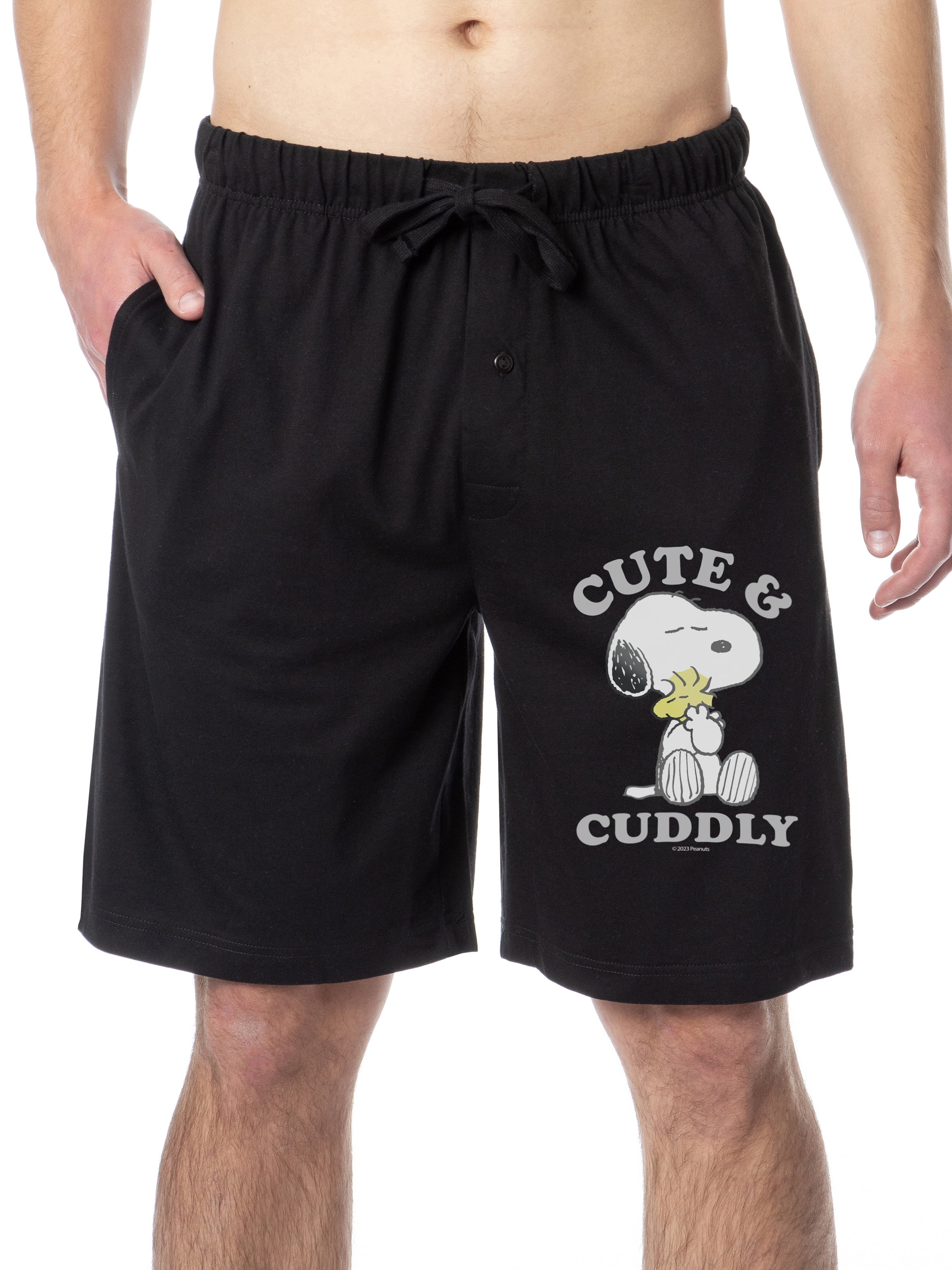 Peanuts Mens' Snoopy Woodstock Cute and Cuddly Sleep Pajama Shorts ...
