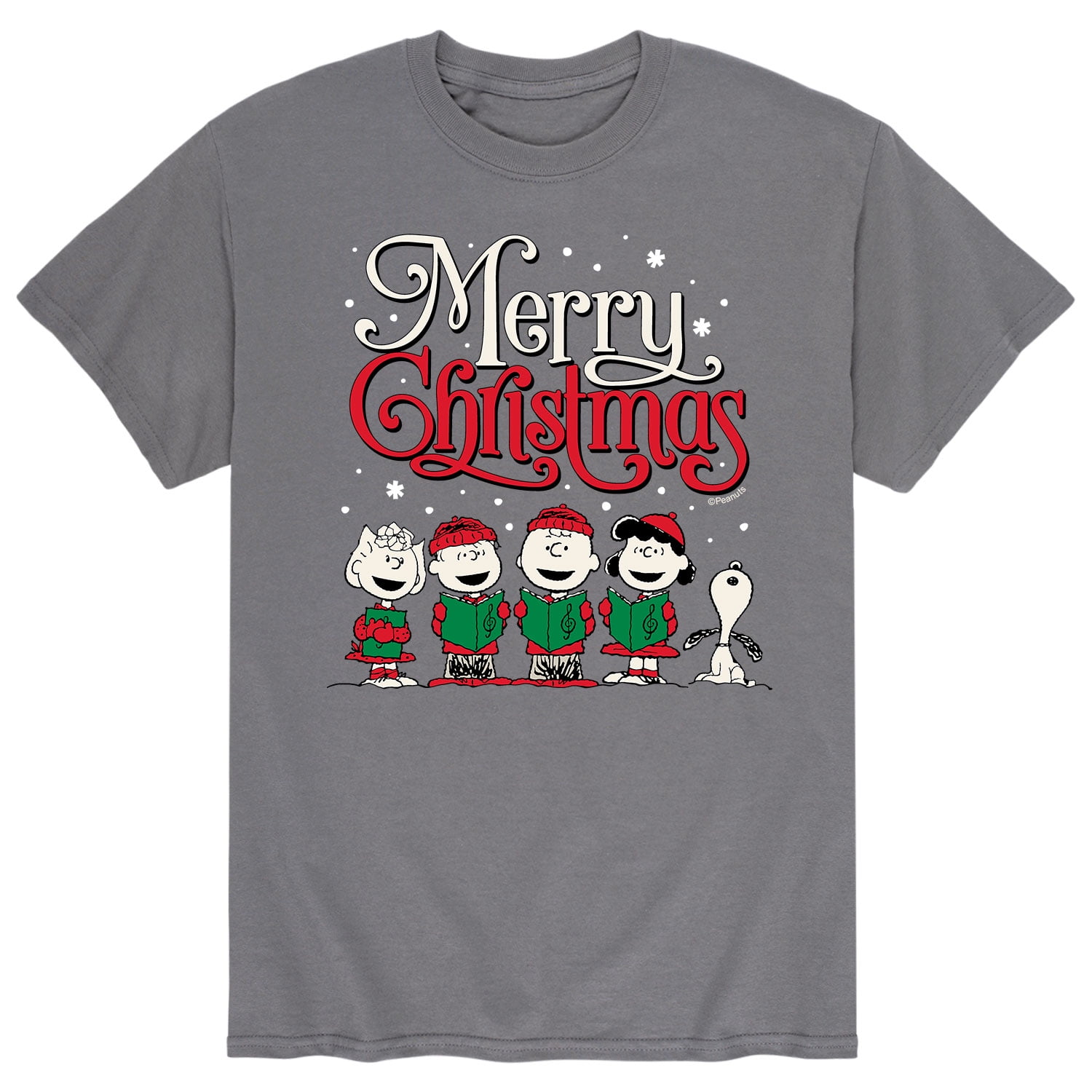 Peanuts - Merry Christmas Choir - Men's Short Sleeve Graphic T-Shirt ...