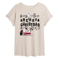 Peanuts - Merry Christmas Notes - Juniors Oversized Graphic T-Shirt ...