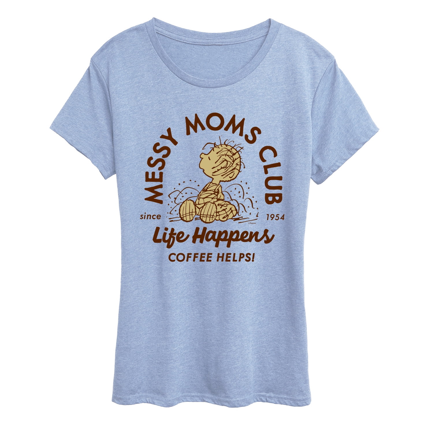 Peanuts - Messy Moms Club - Women's Short Sleeve Graphic T-Shirt ...