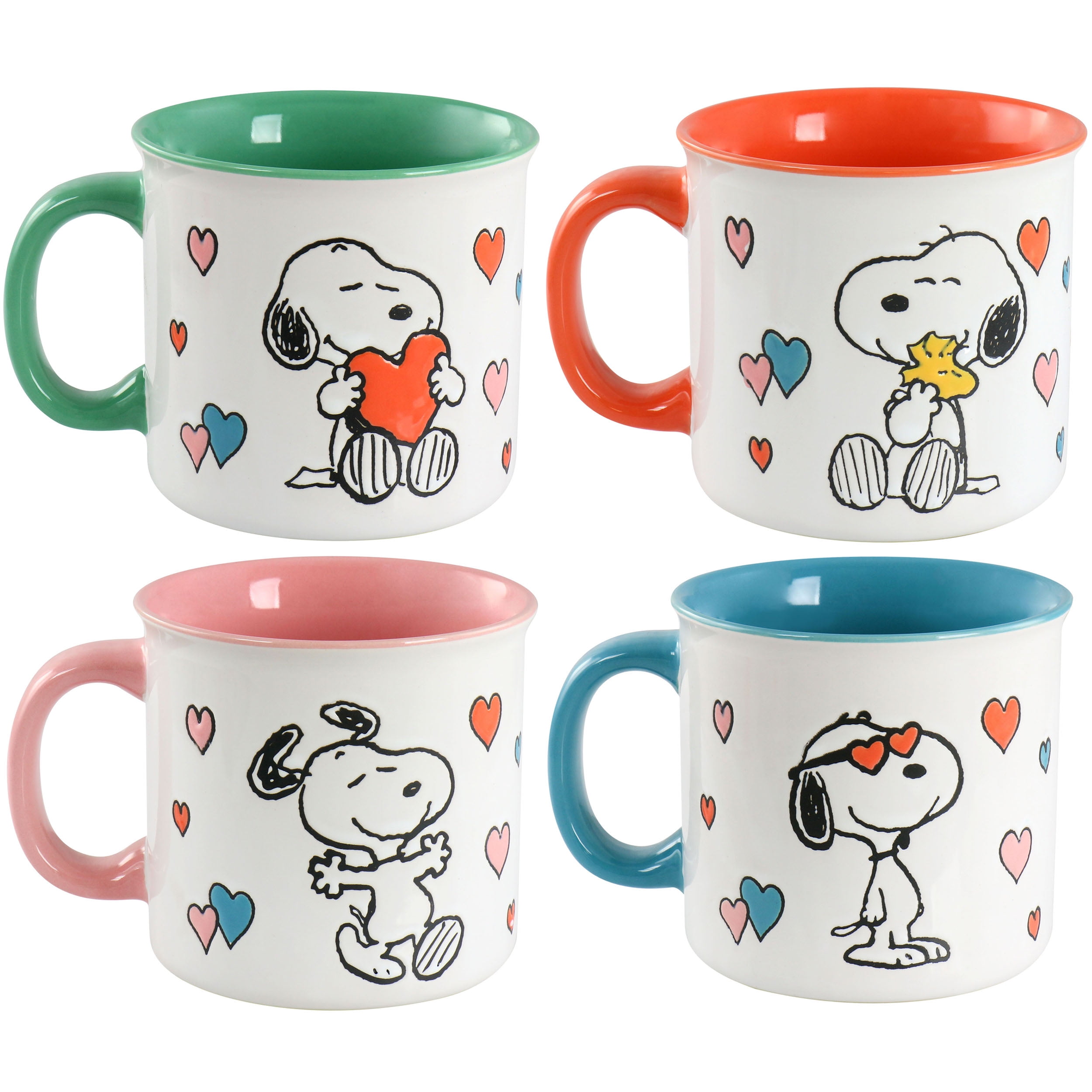 Peanuts Mother's Love 4 Piece 21oz Camper Mug Set - Assorted Designs ...