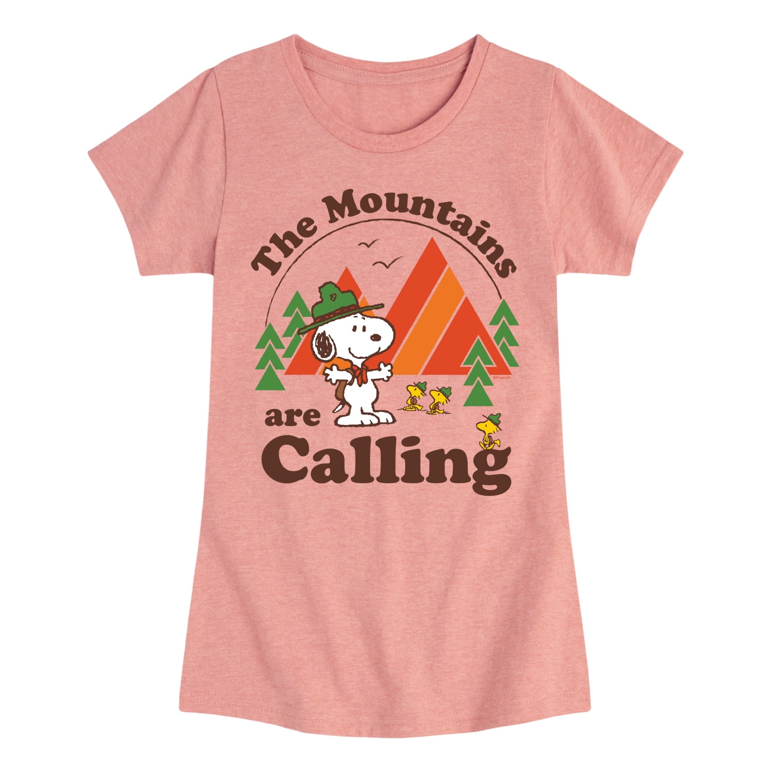 Peanuts - Mountains Are Calling - Toddler And Youth Girls Short Sleeve ...