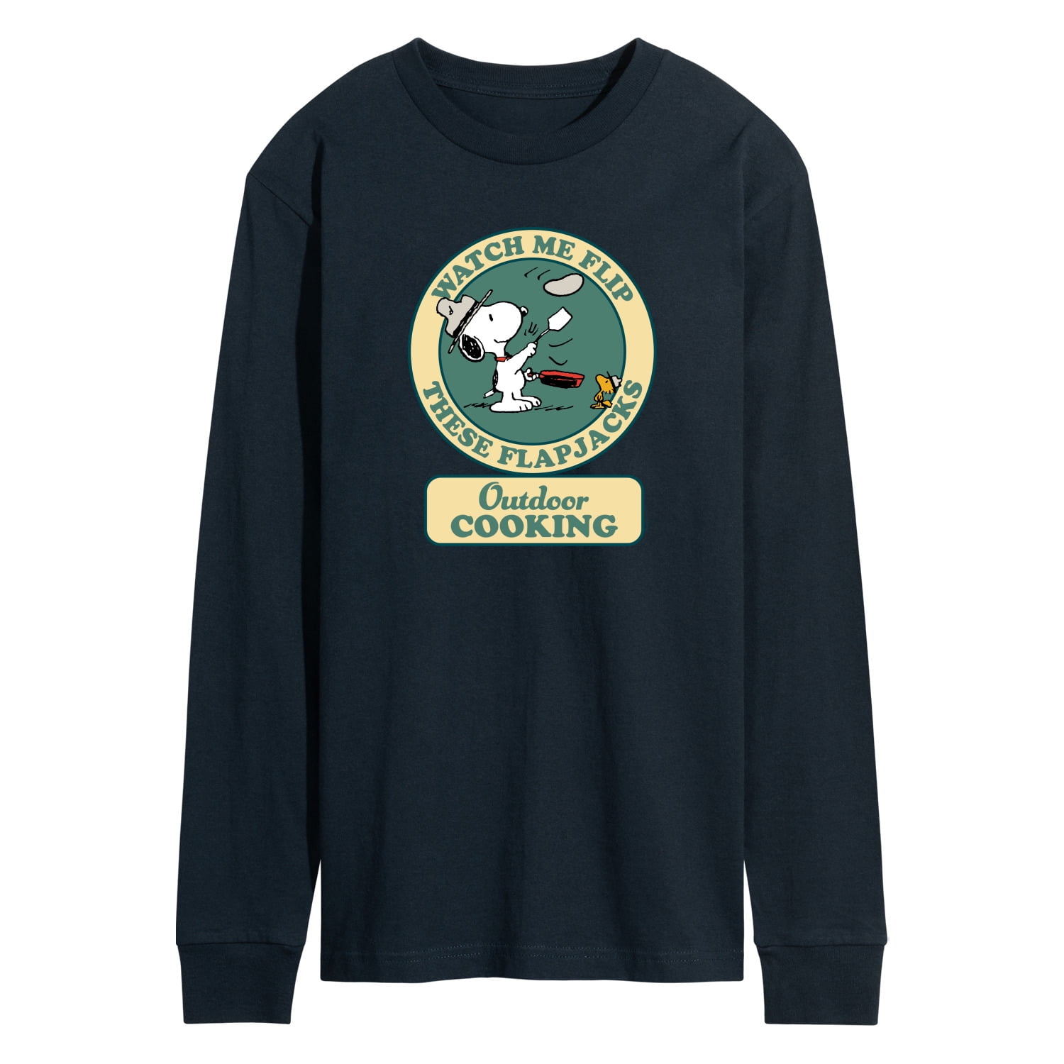 Peanuts - Outdoor Cooking Badge - Men's Long Sleeve T-Shirt - Walmart.com