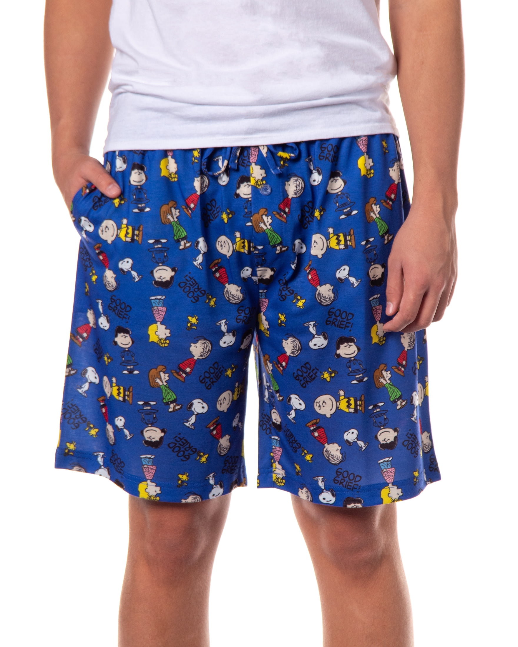 Peanuts Pajamas Men's Good Grief Charlie Brown Sally Snoopy PJ Lounge ...