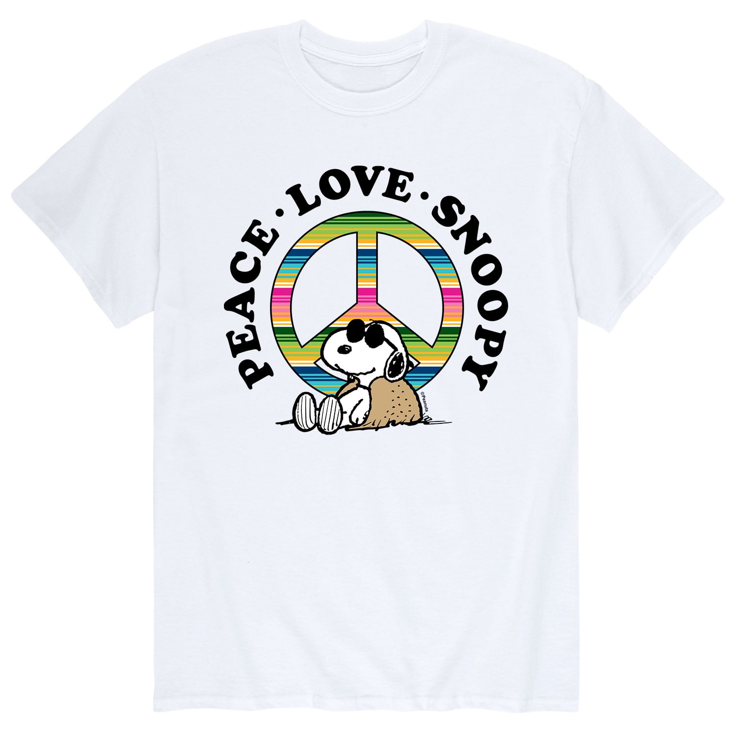 Peanuts - Peace Love Snoopy - Men's Short Sleeve Graphic T-Shirt ...