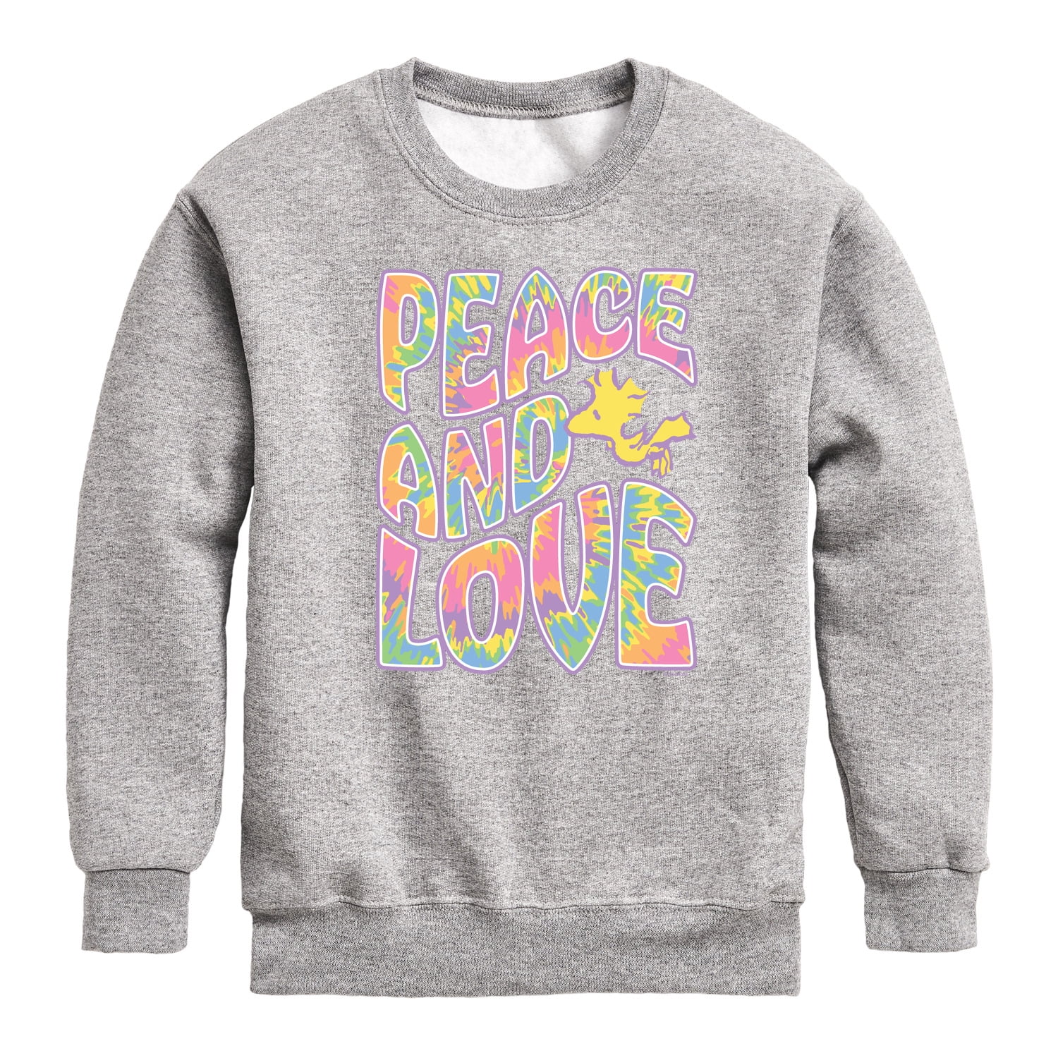 Peanuts - Peace & Love - Woodstock - Toddler & Youth Crewneck Fleece ...