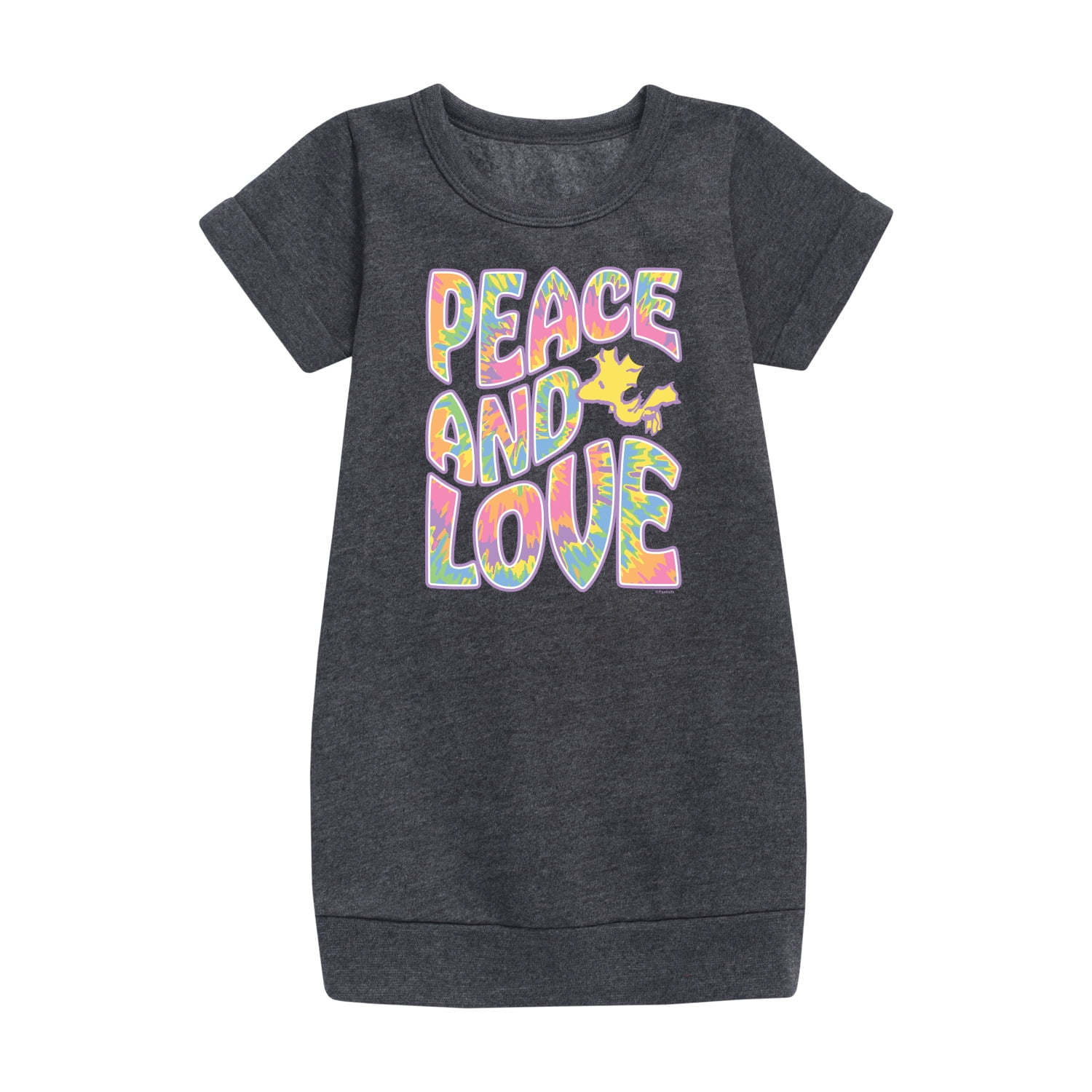 Peanuts - Peace & Love - Woodstock - Toddler & Youth Girls Fleece Dress ...