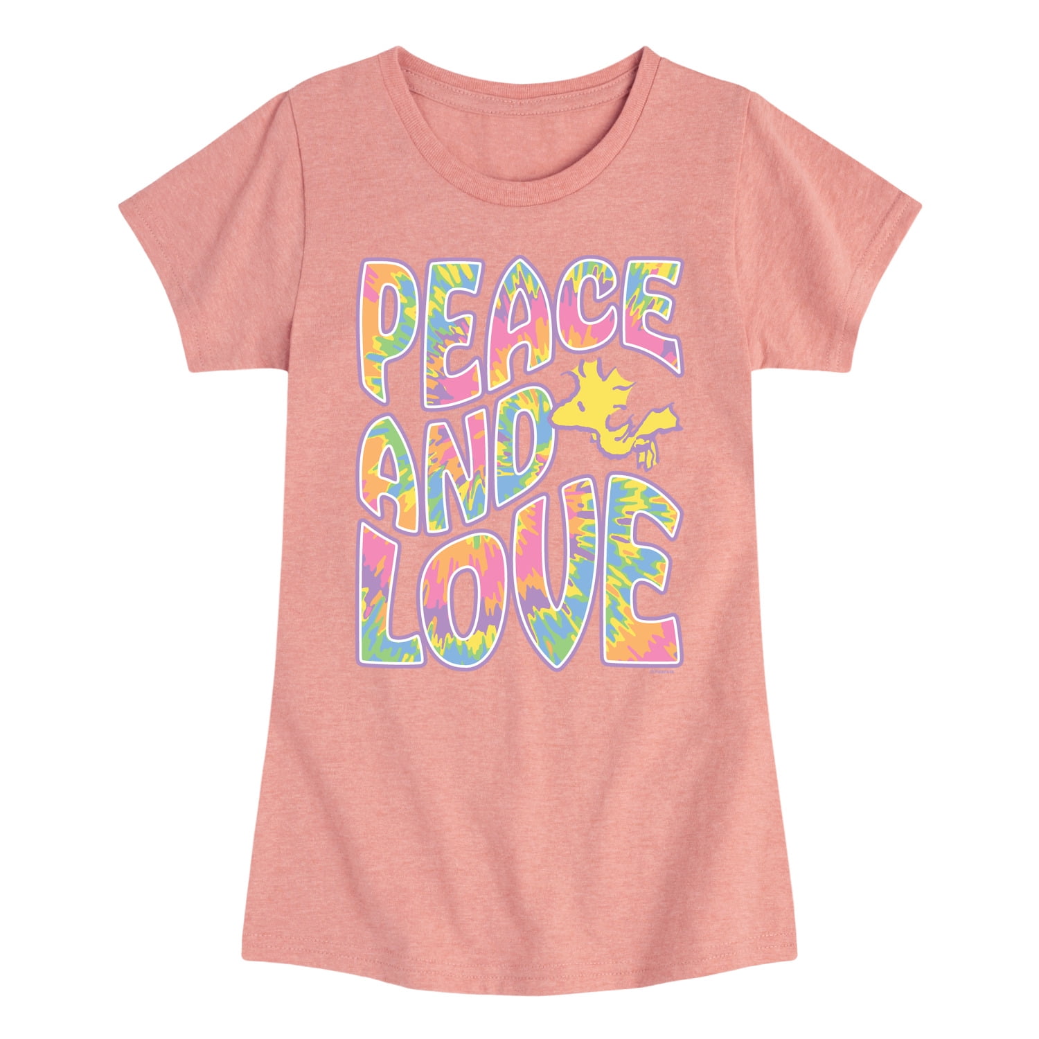 Peanuts - Peace & Love - Woodstock - Toddler & Youth Girls Short Sleeve ...
