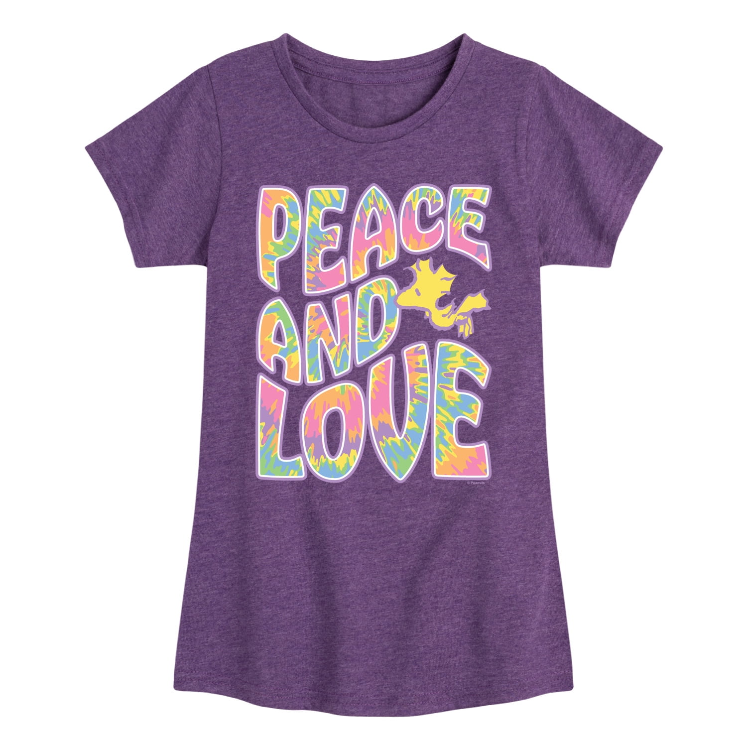 Peanuts - Peace & Love - Woodstock - Toddler & Youth Girls Short Sleeve ...
