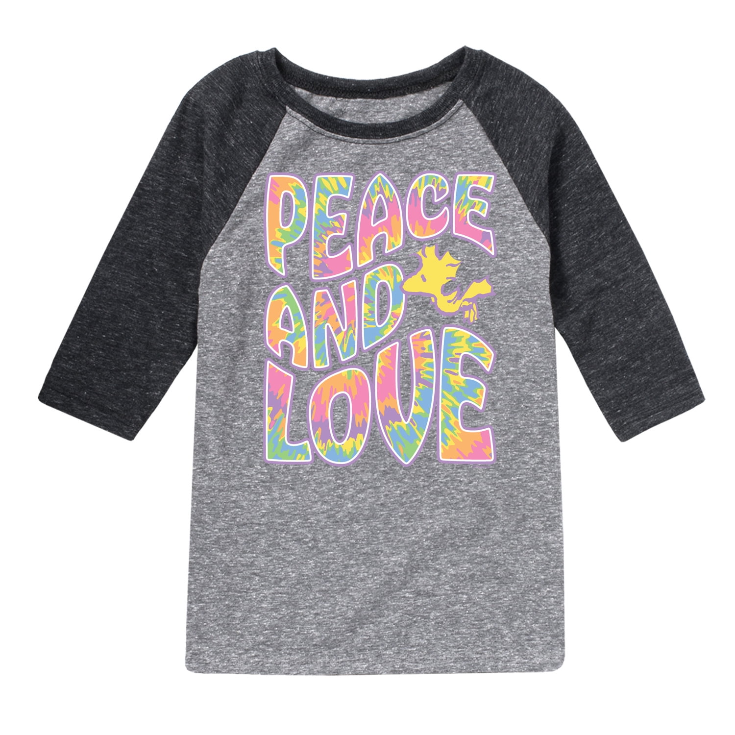 Peanuts - Peace & Love - Woodstock - Toddler & Youth Raglan Graphic T ...