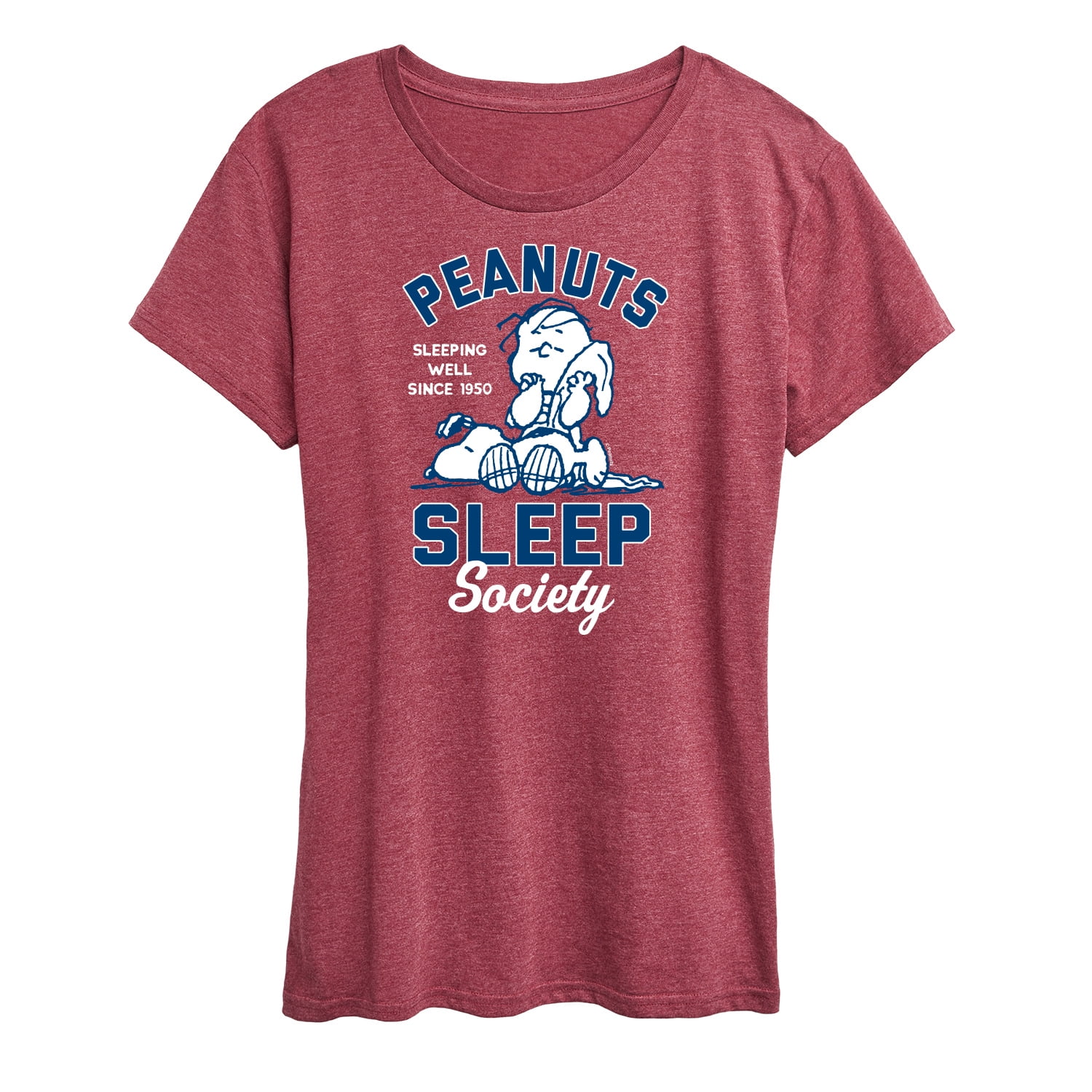 Peanuts - Peanuts Sleep Society - Ladies Short Sleeve Classic Fit Tee ...