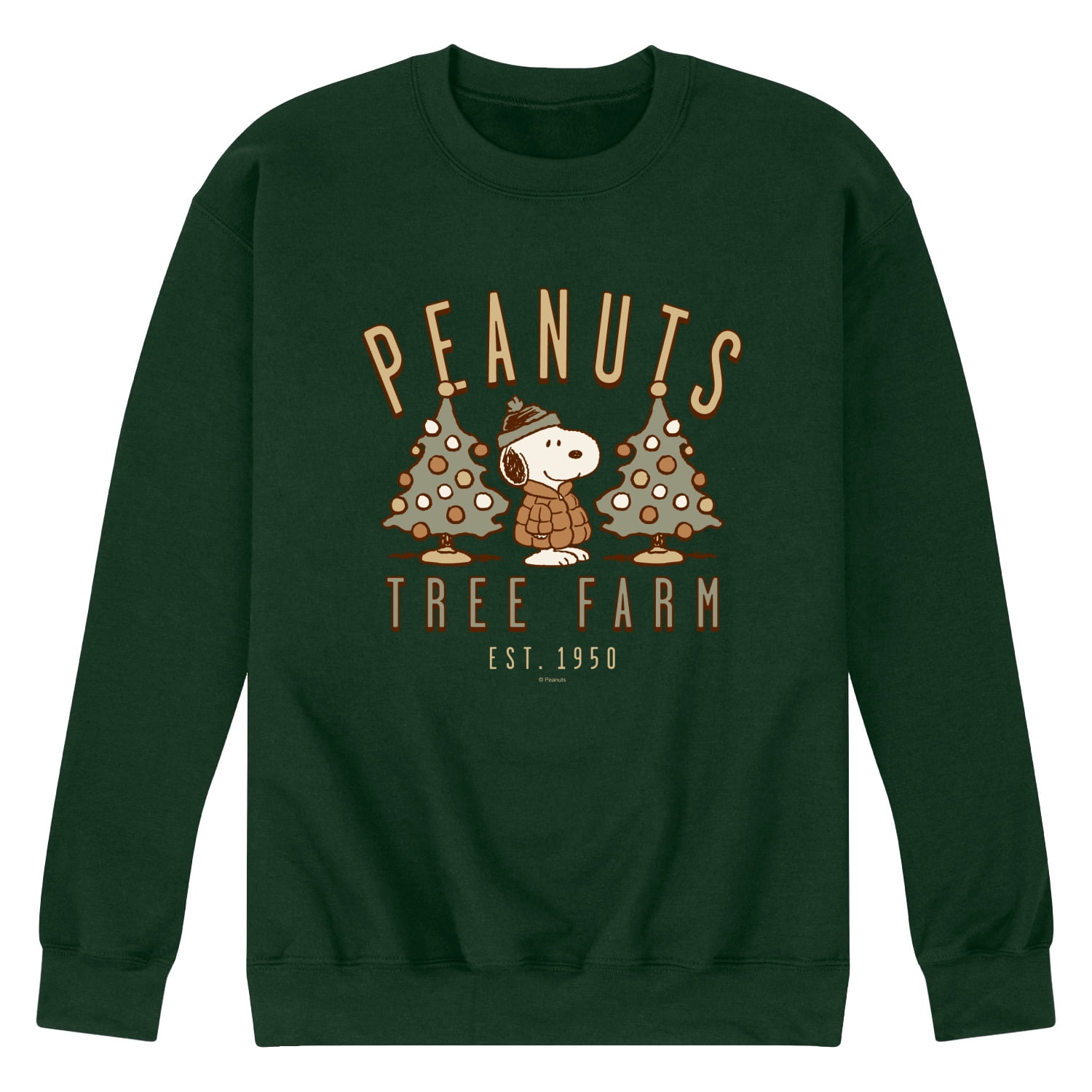Peanuts - Peanuts Tree Farm - Men's Long Sleeve Crew Fleece Sweatshirt ...